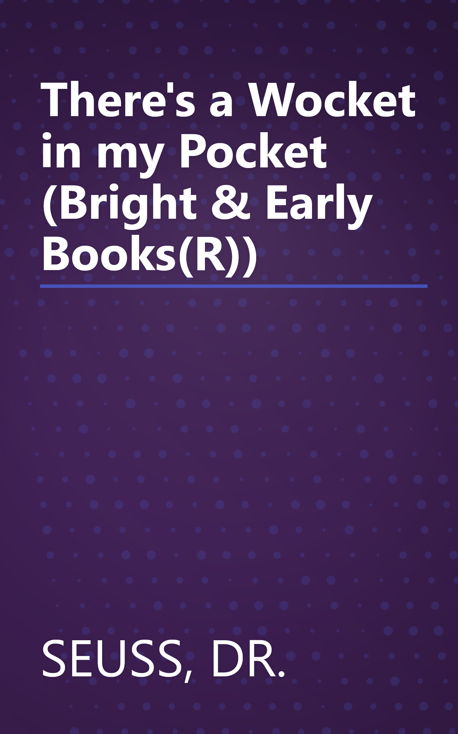 There's a Wocket in my Pocket (Bright & Early Books(R)) book cover