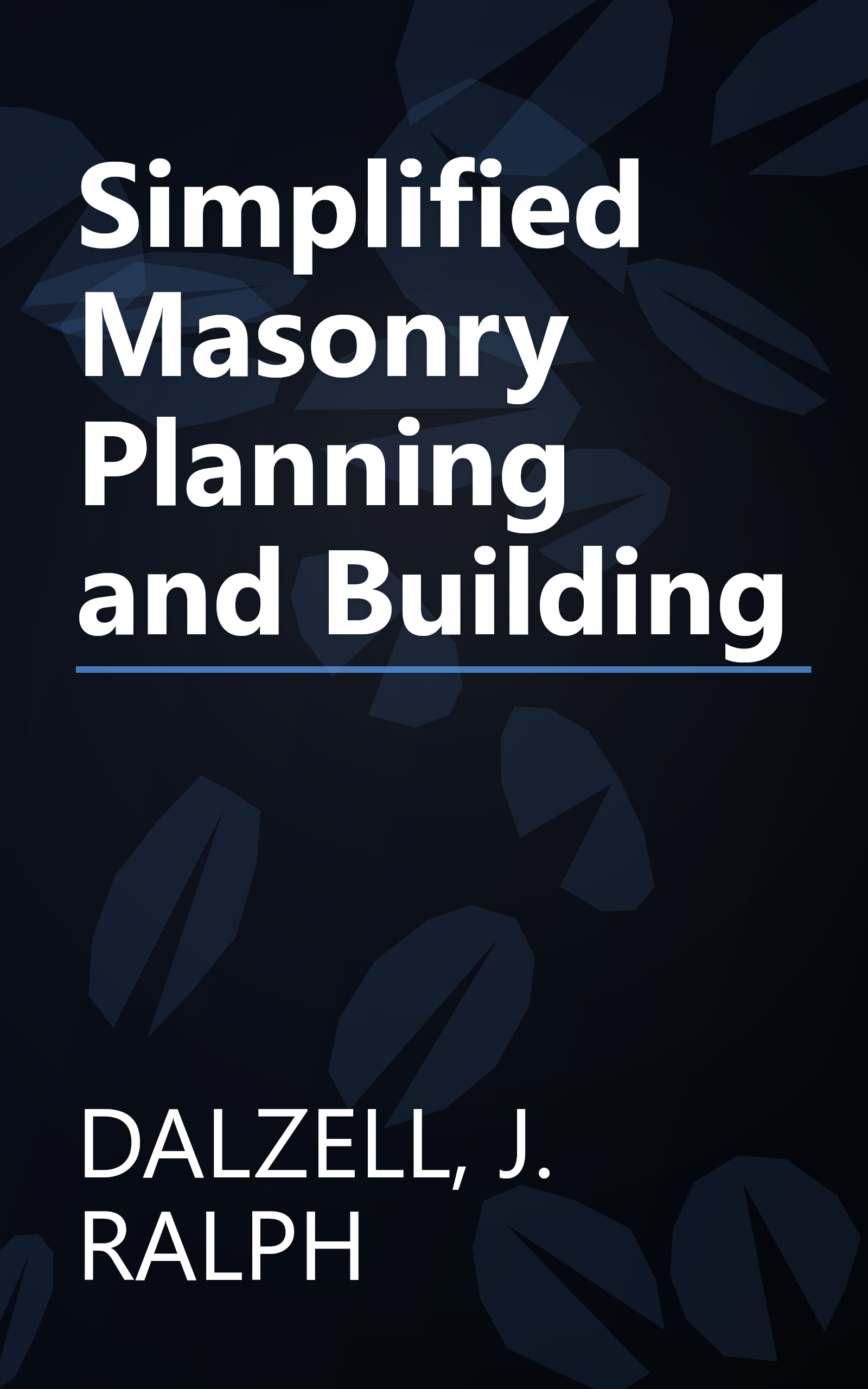 Simplified Masonry Planning and Building book cover
