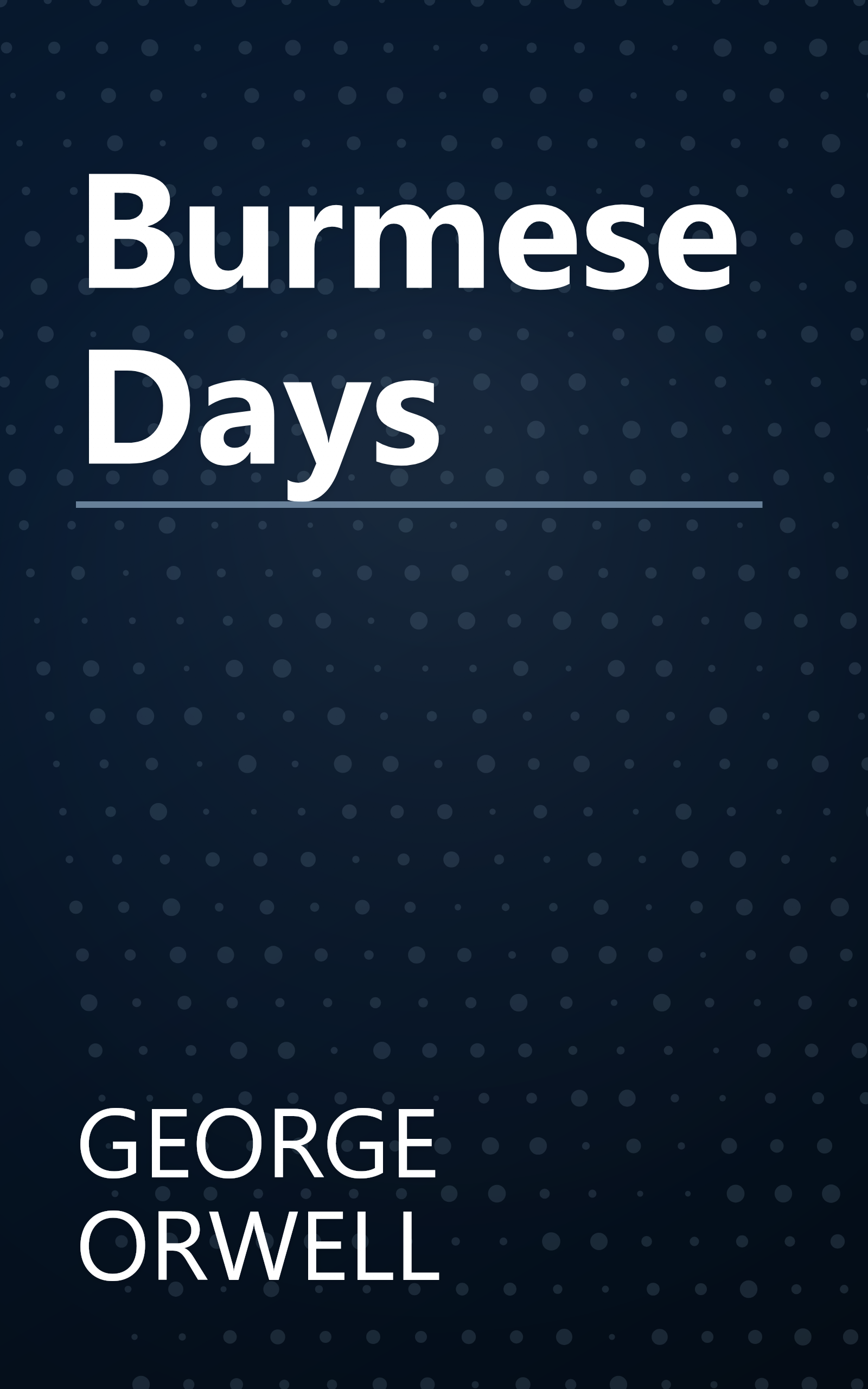 Burmese Days book cover