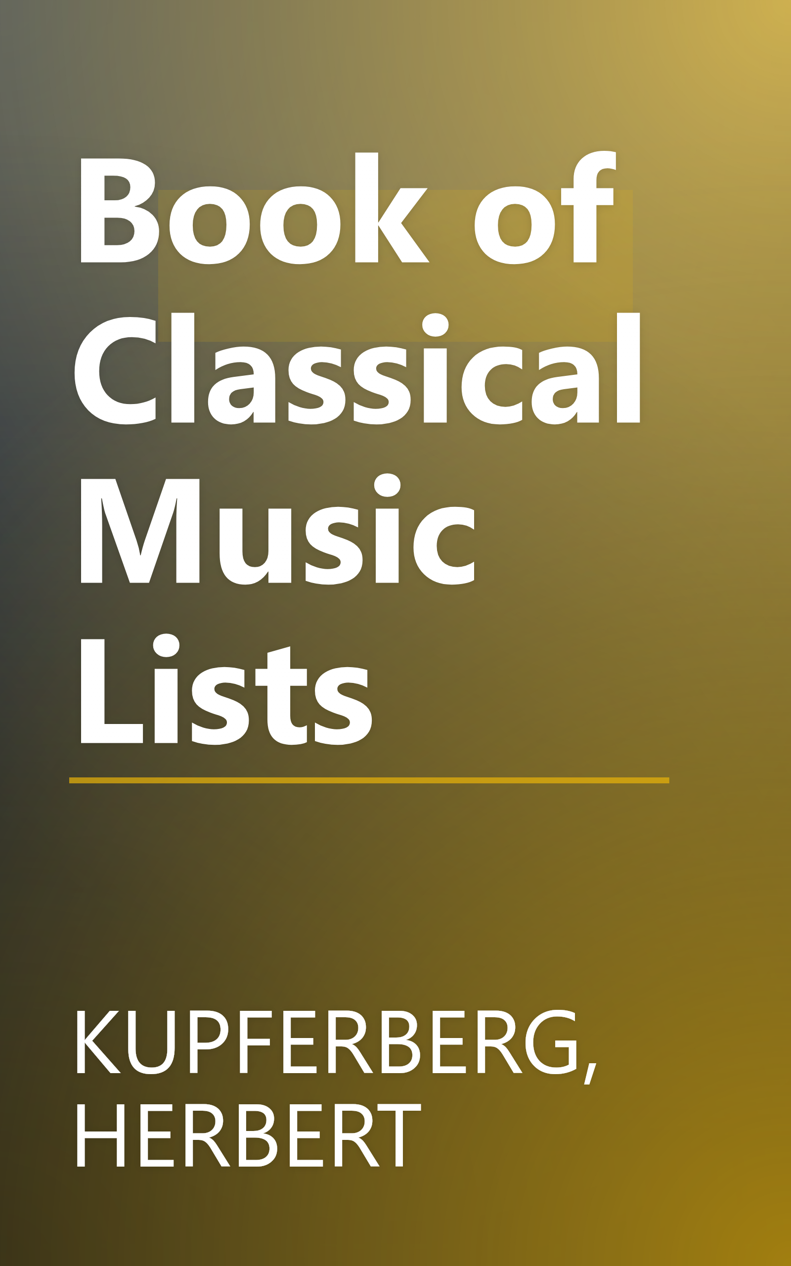 Book of Classical Music Lists book cover