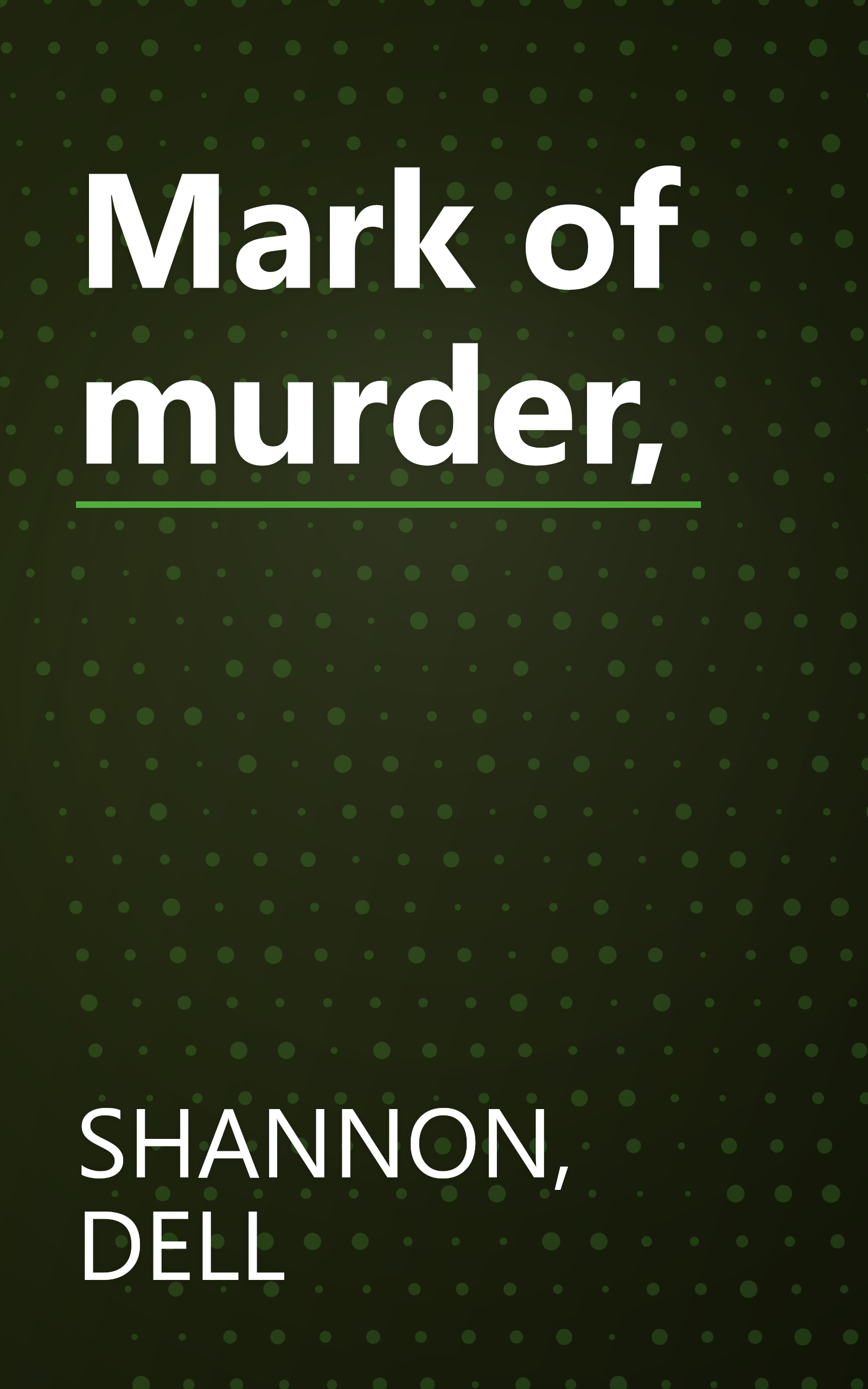 Mark of murder, book cover