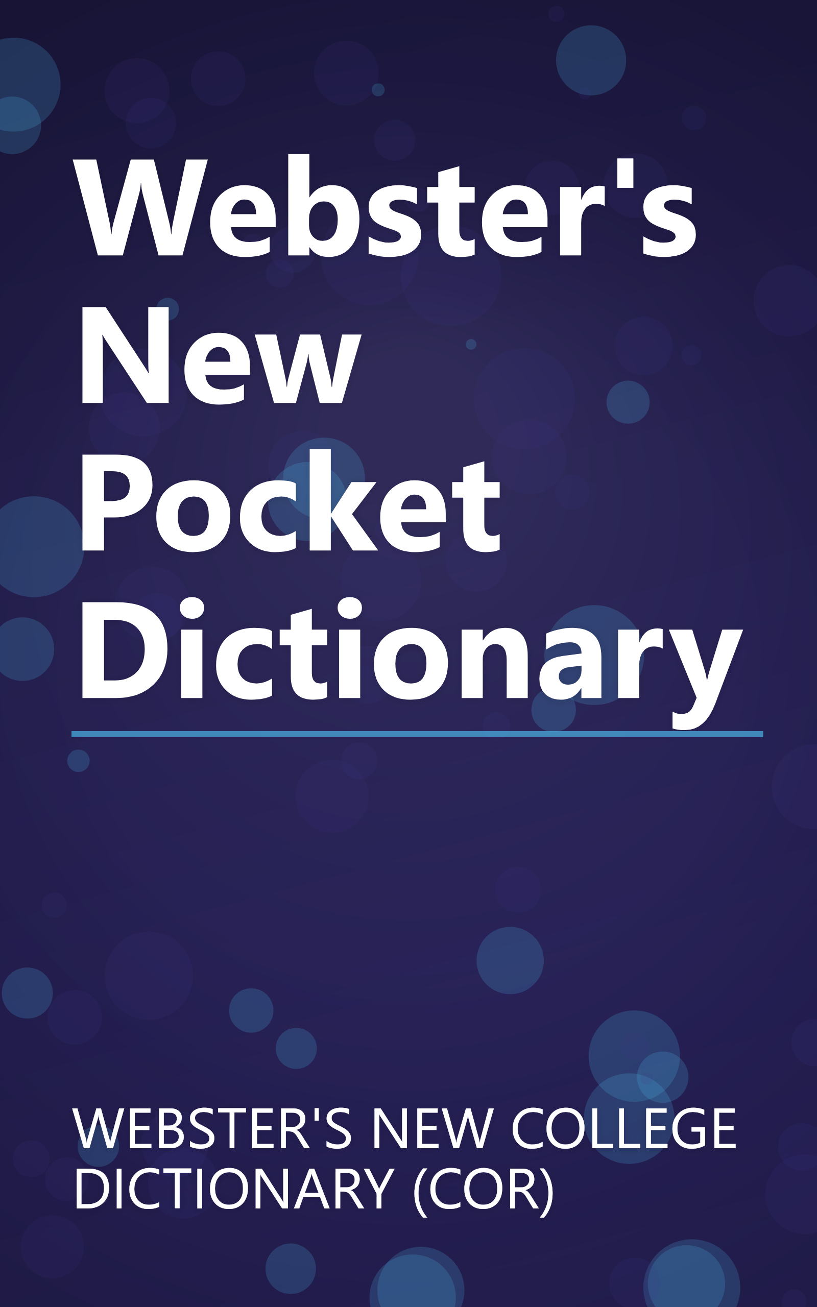 Webster's New Pocket Dictionary book cover