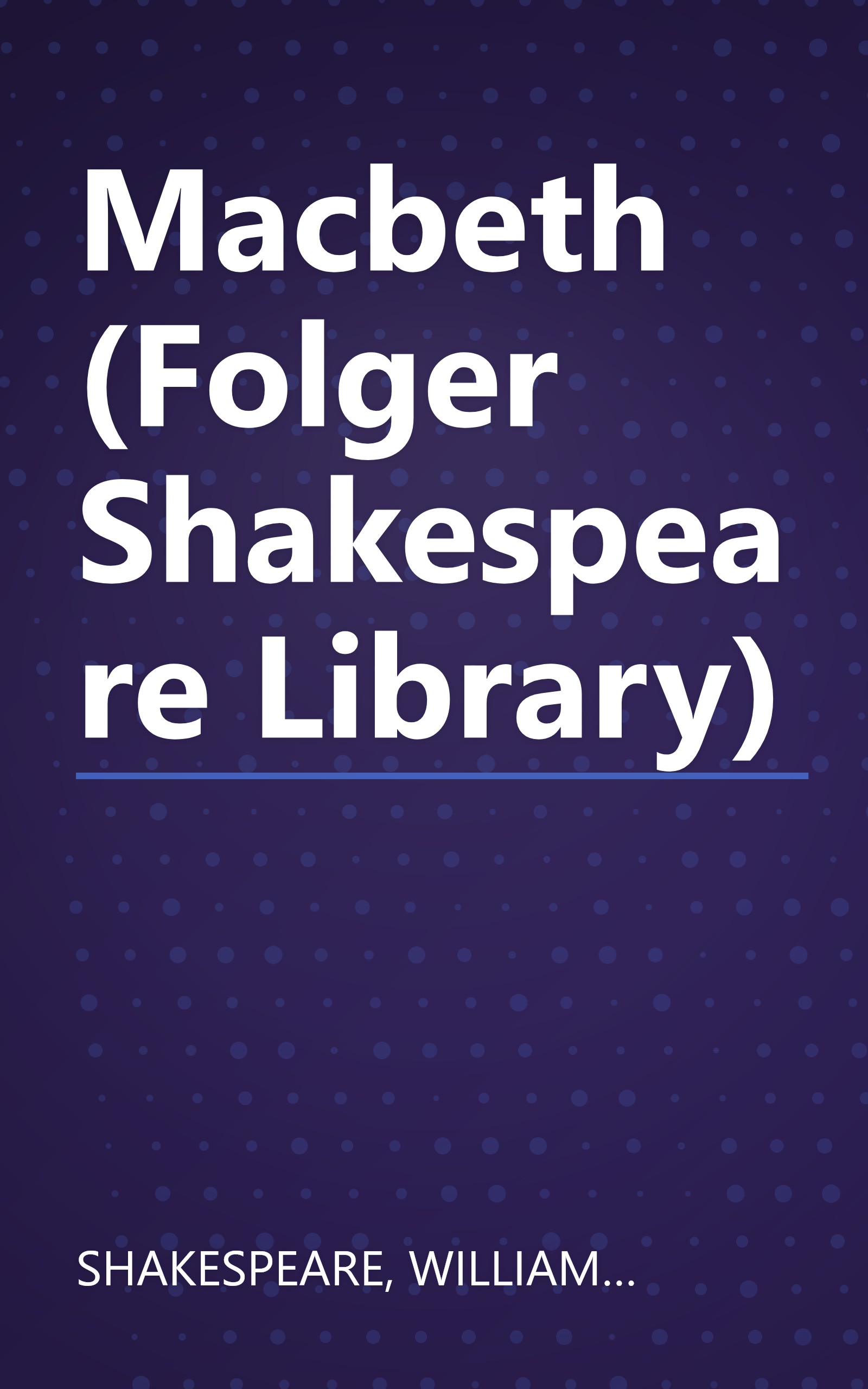 Macbeth (Folger Shakespeare Library) book cover