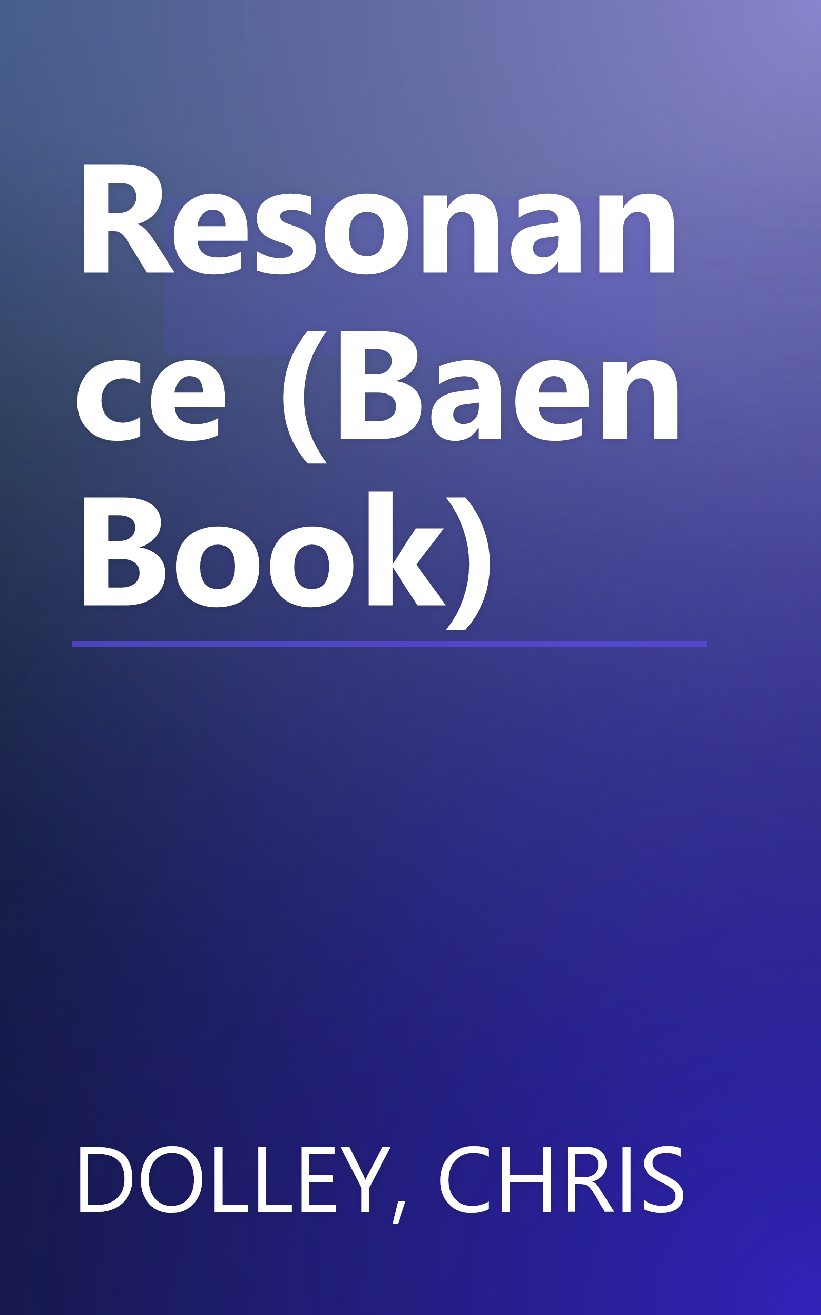 Resonance (Baen Book) book cover