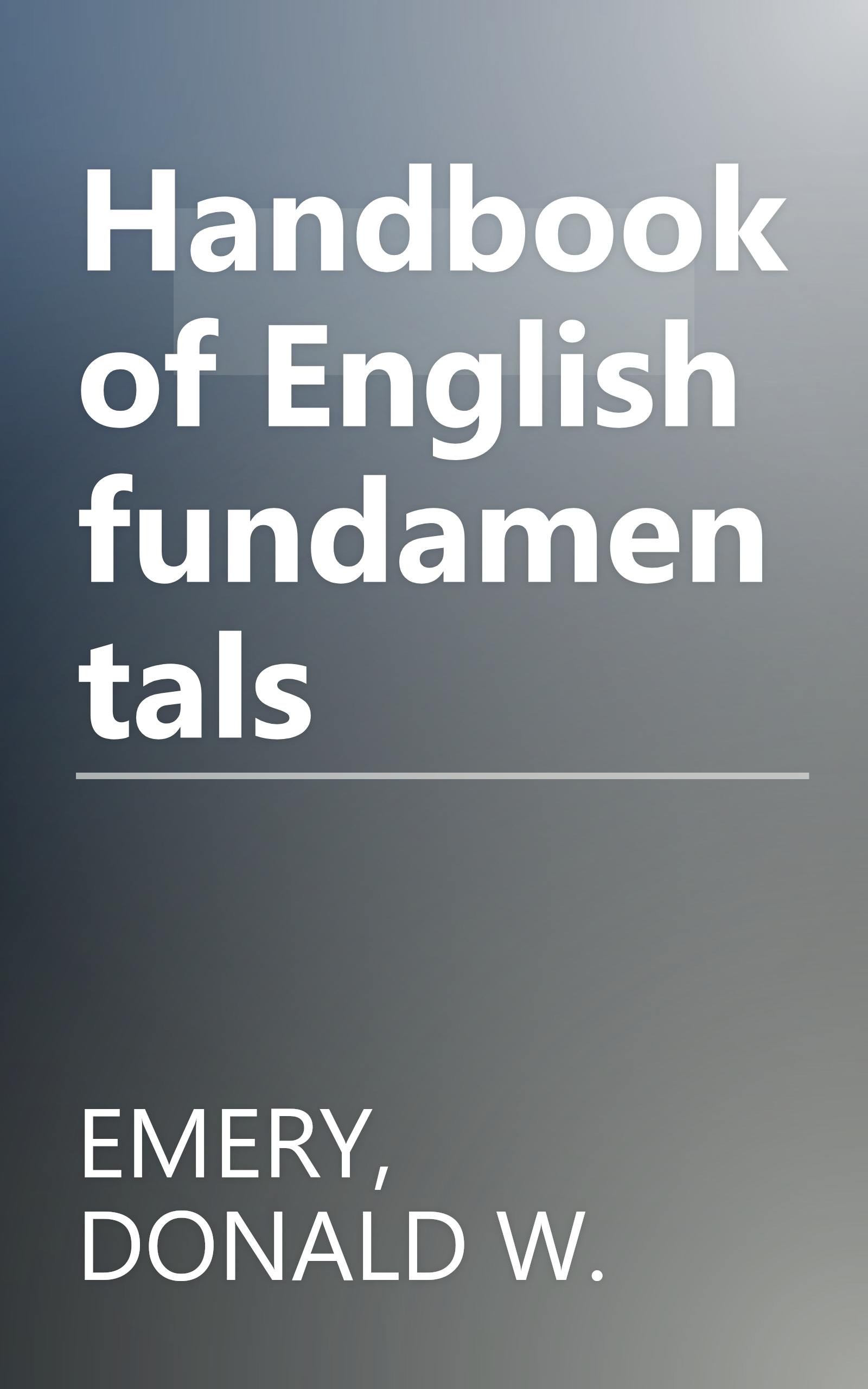 Handbook of English fundamentals book cover