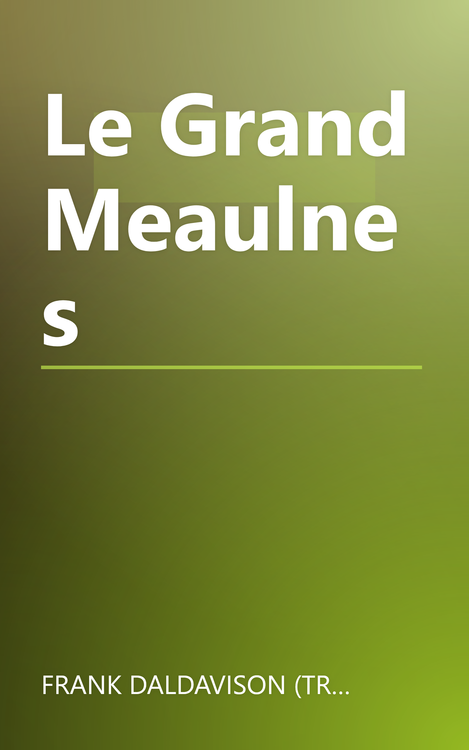 Le Grand Meaulnes book cover