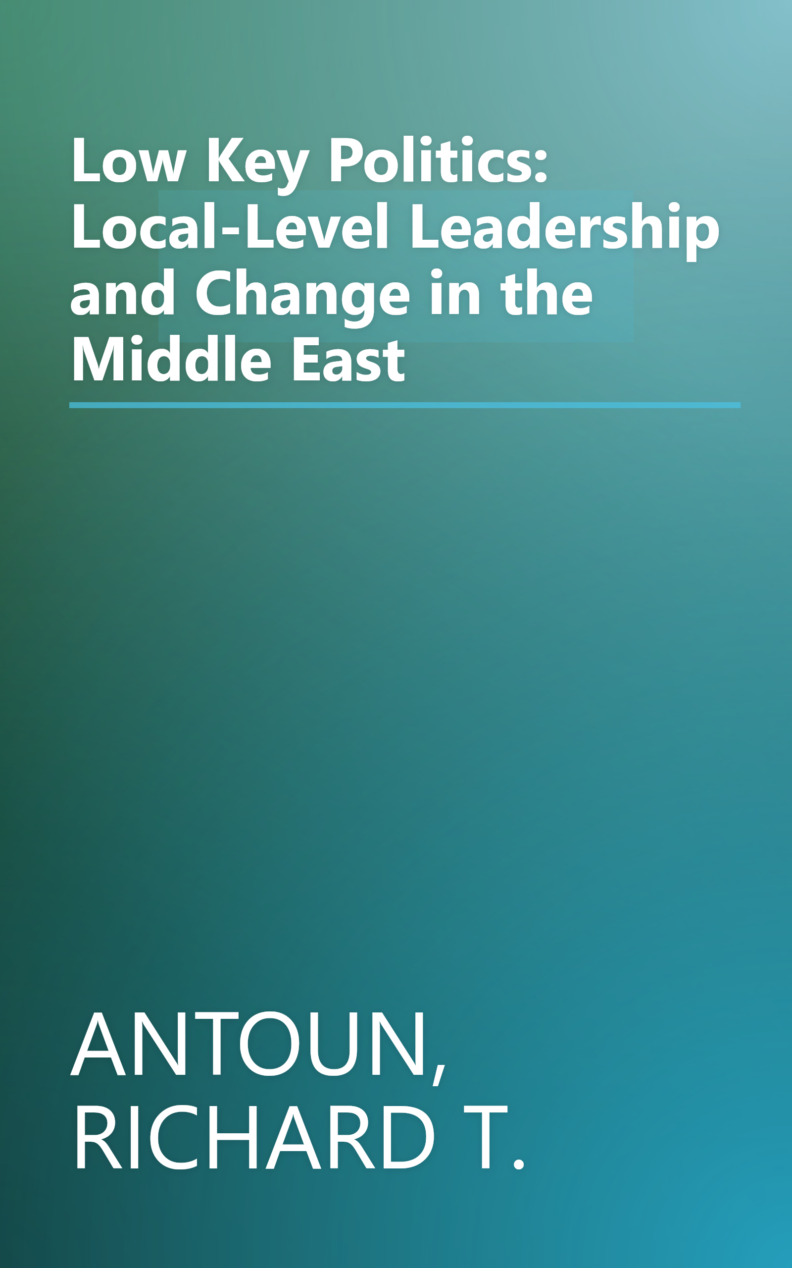 Low Key Politics: Local-Level Leadership and Change in the Middle East book cover
