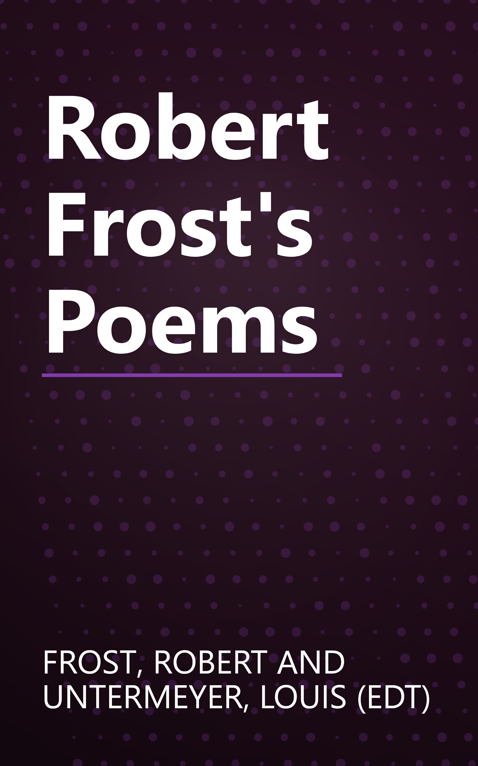 Robert Frost's Poems book cover