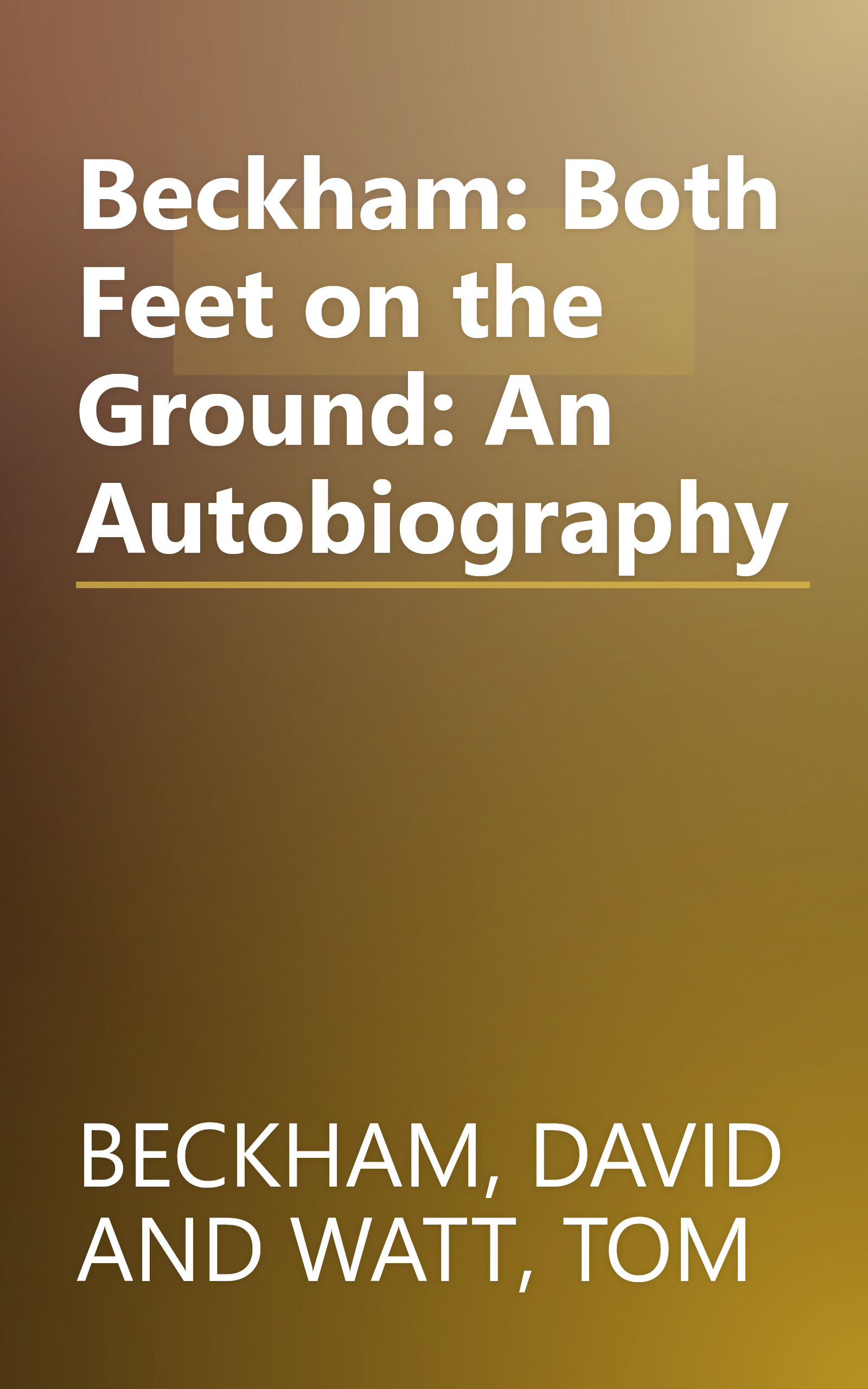 Beckham: Both Feet on the Ground: An Autobiography book cover