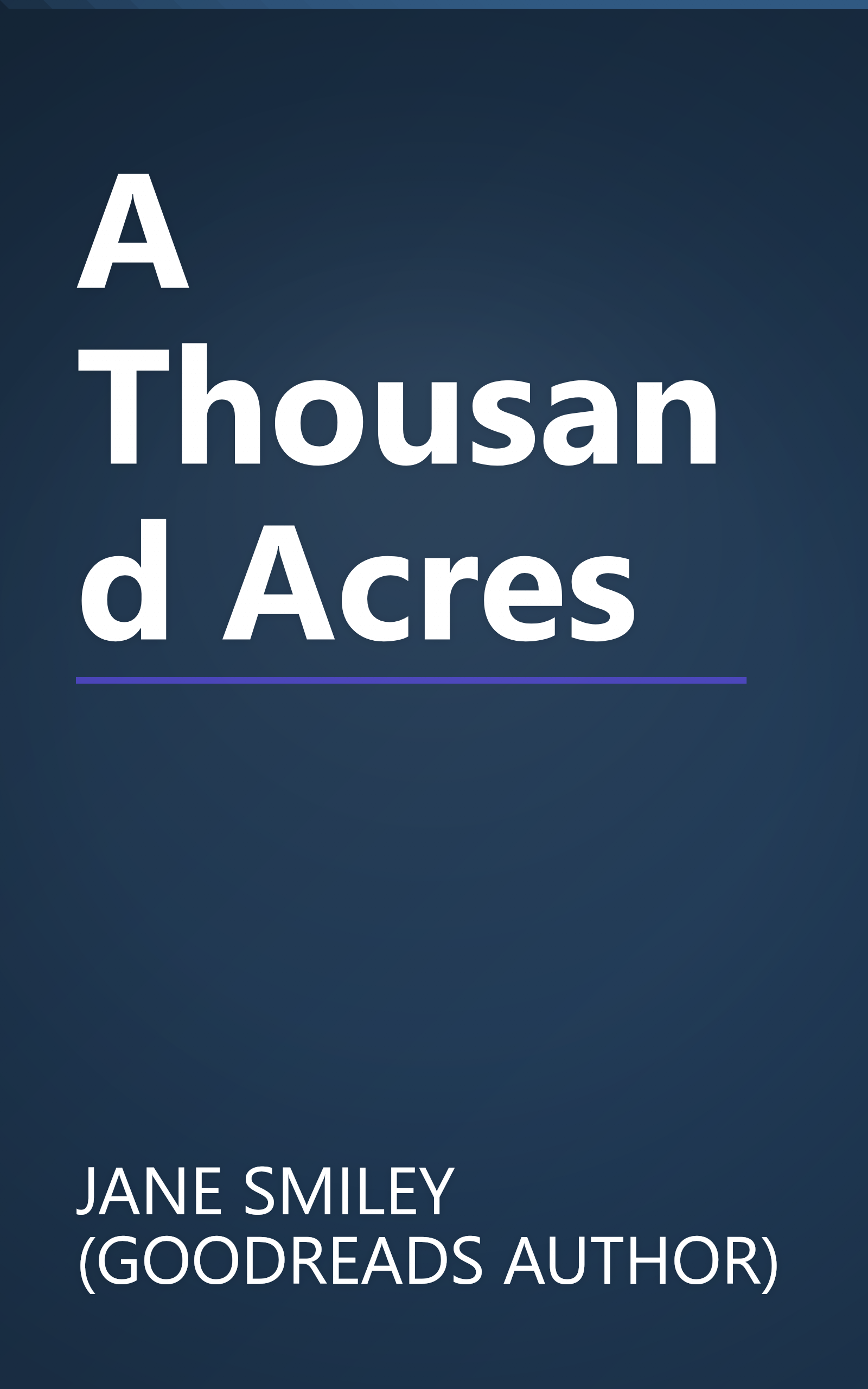 A Thousand Acres book cover
