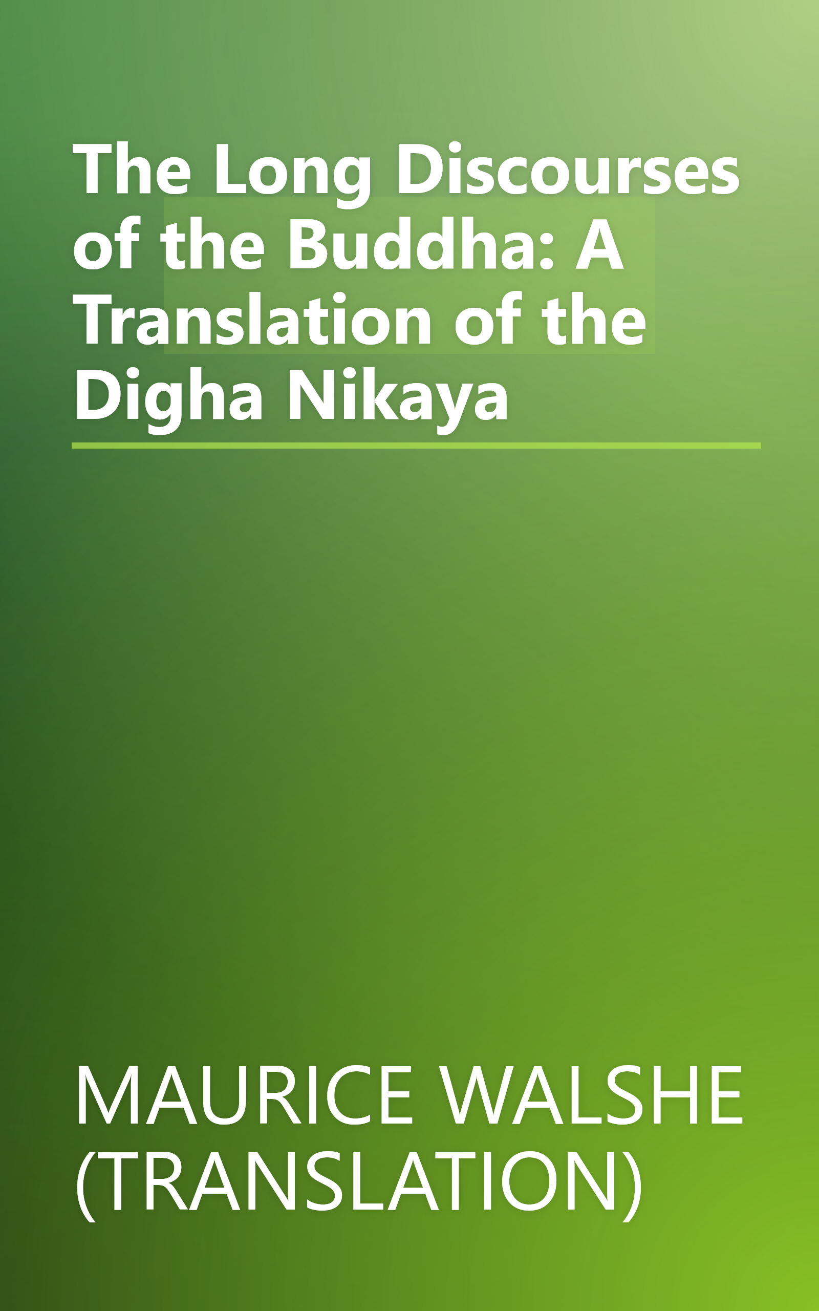 The Long Discourses of the Buddha: A Translation of the Digha Nikaya book cover