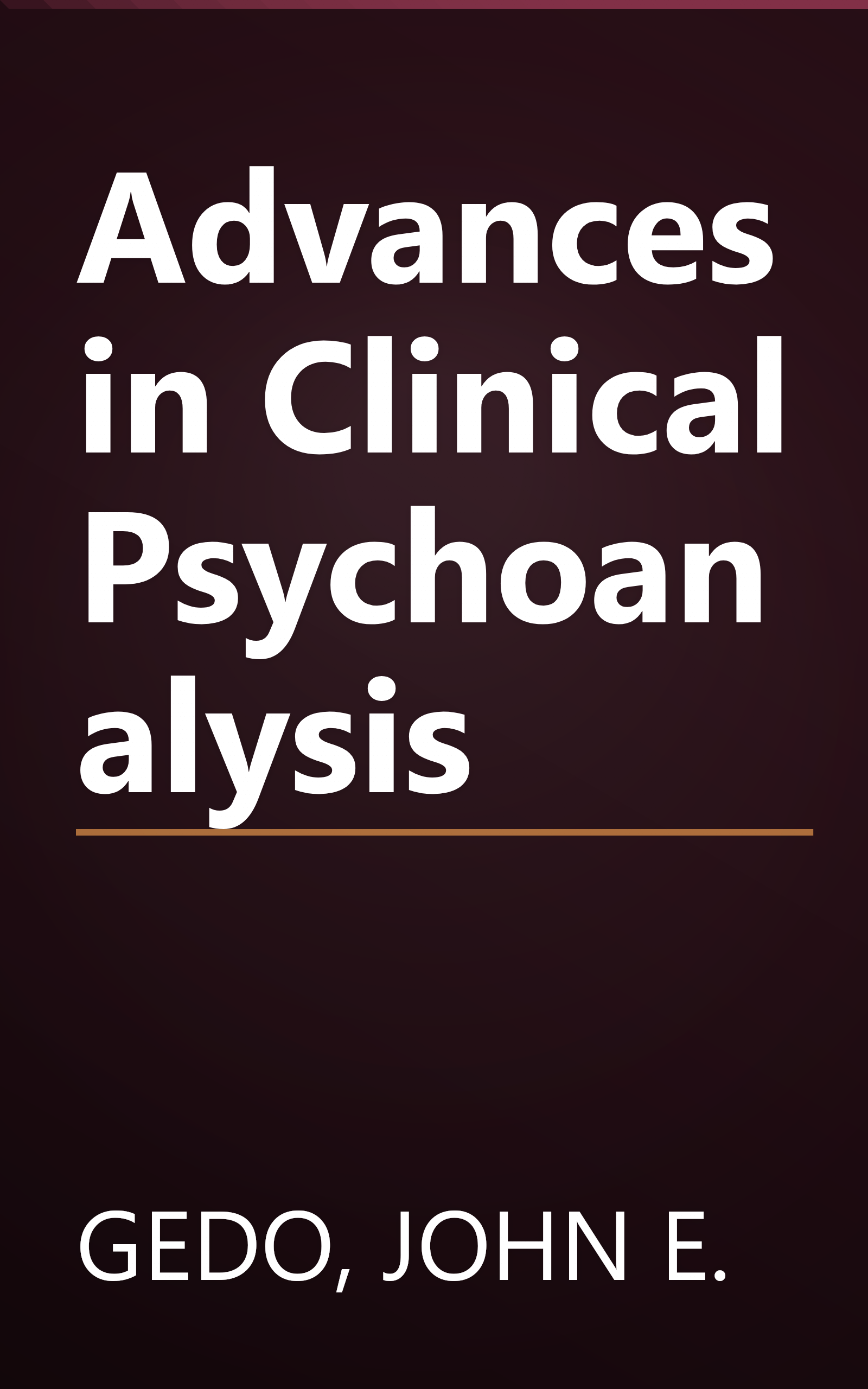 Advances in Clinical Psychoanalysis book cover