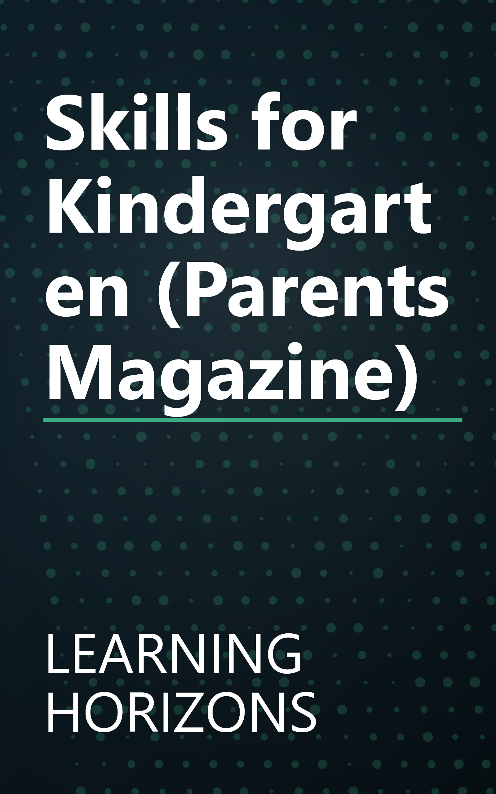 Skills for Kindergarten (Parents Magazine) book cover