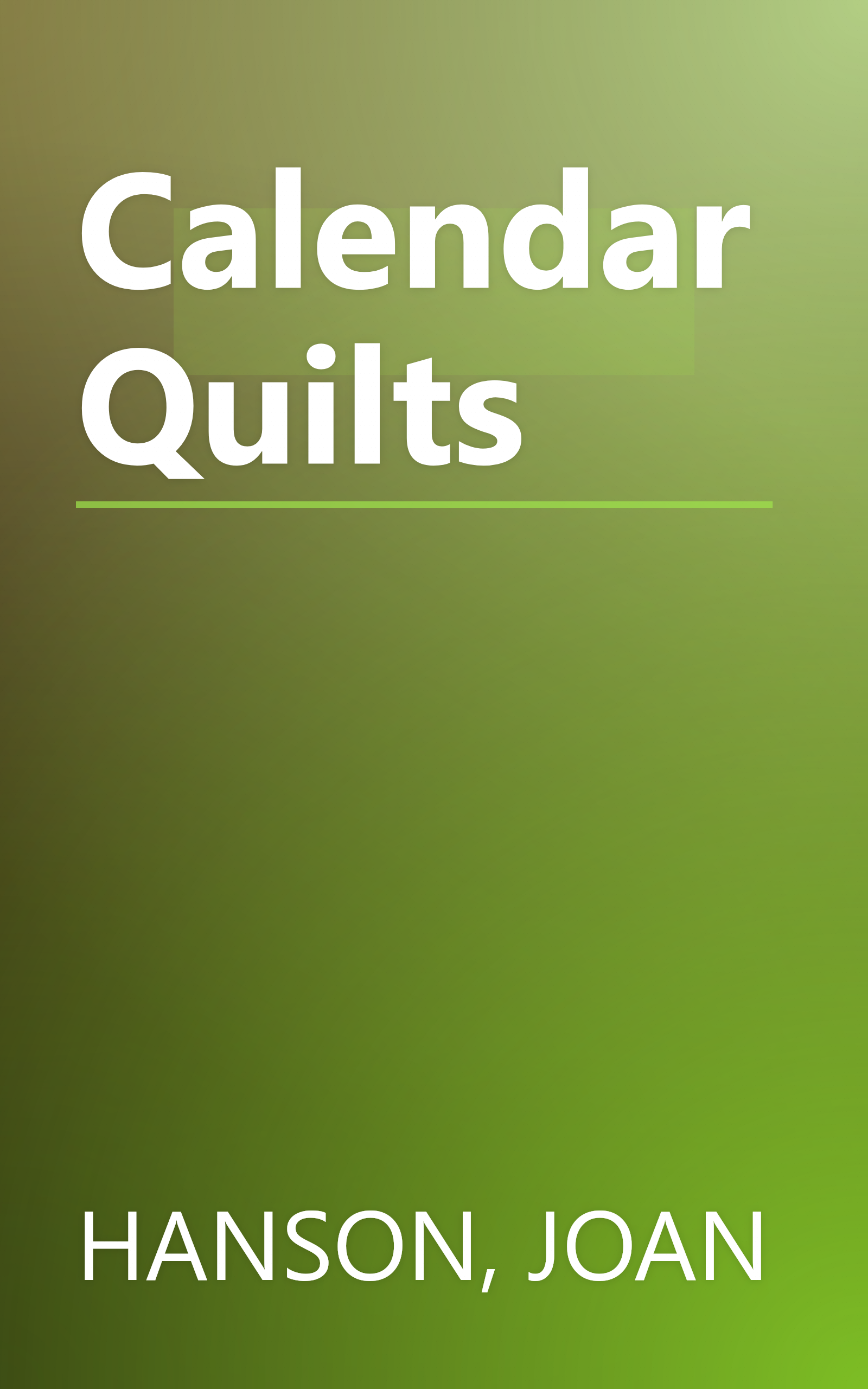 Calendar Quilts book cover