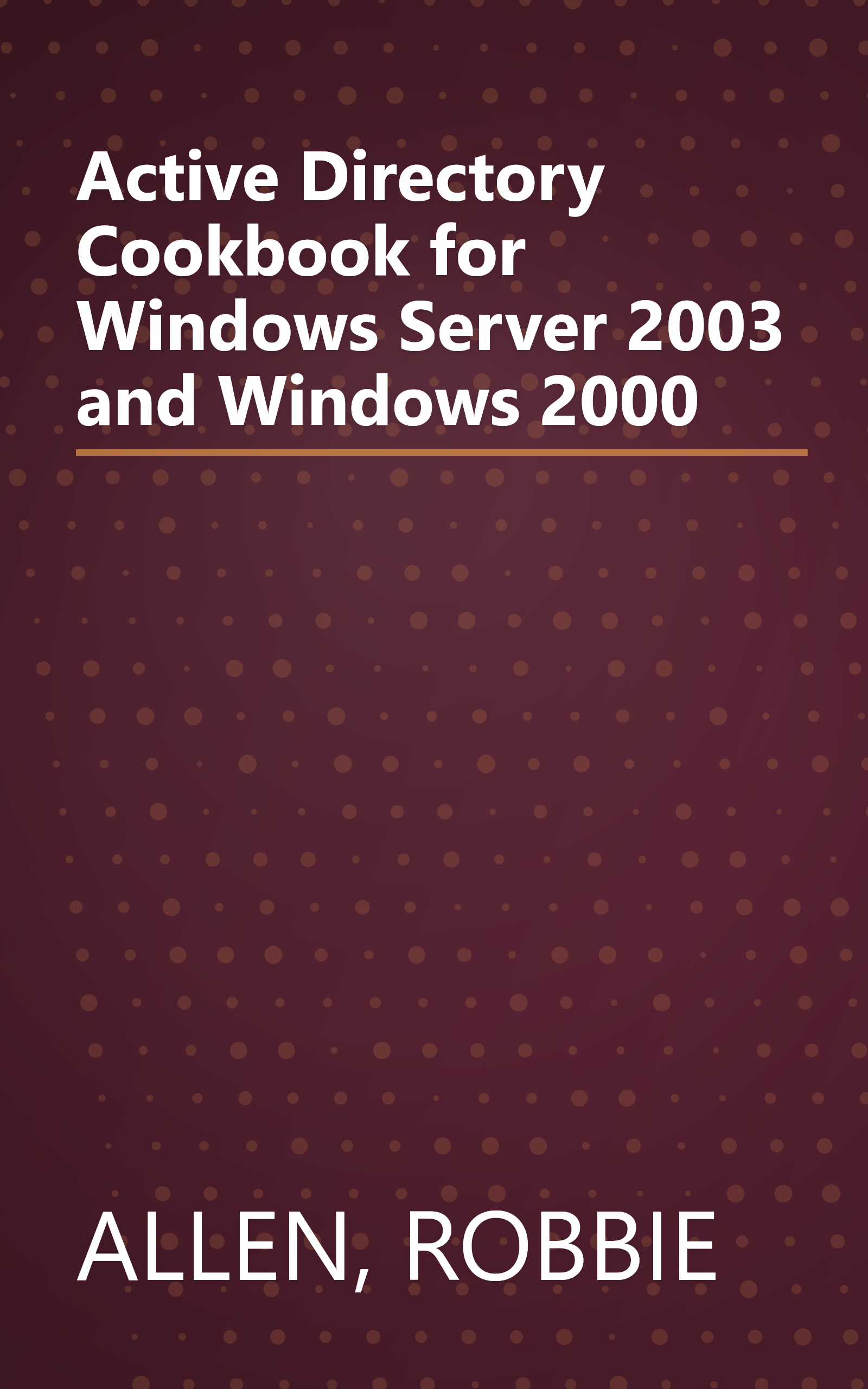 Active Directory Cookbook for Windows Server 2003 and Windows 2000 book cover