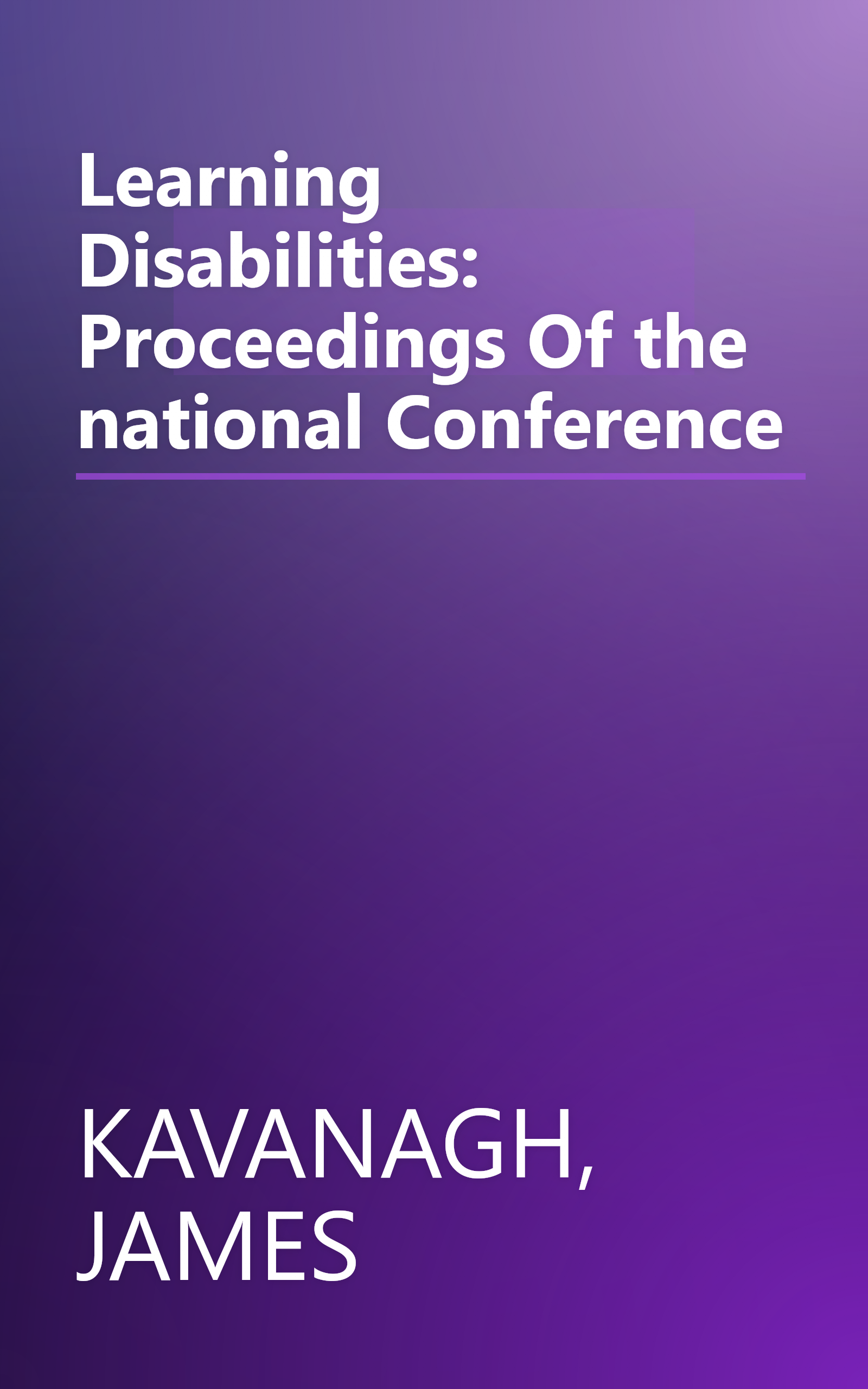 Learning Disabilities: Proceedings Of the national Conference book cover