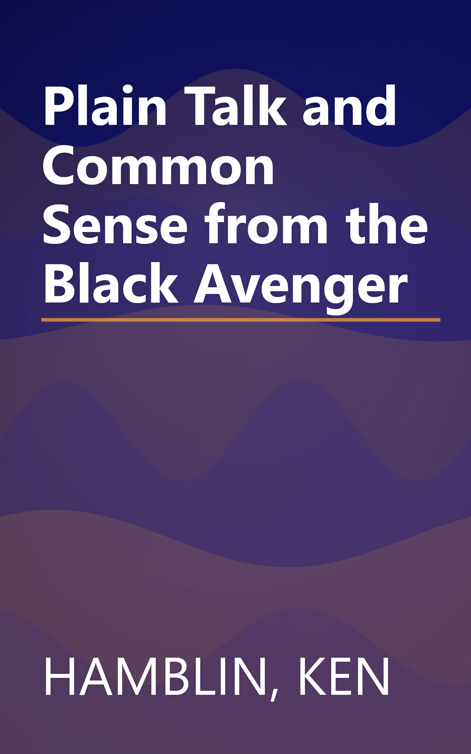 Plain Talk and Common Sense from the Black Avenger book cover