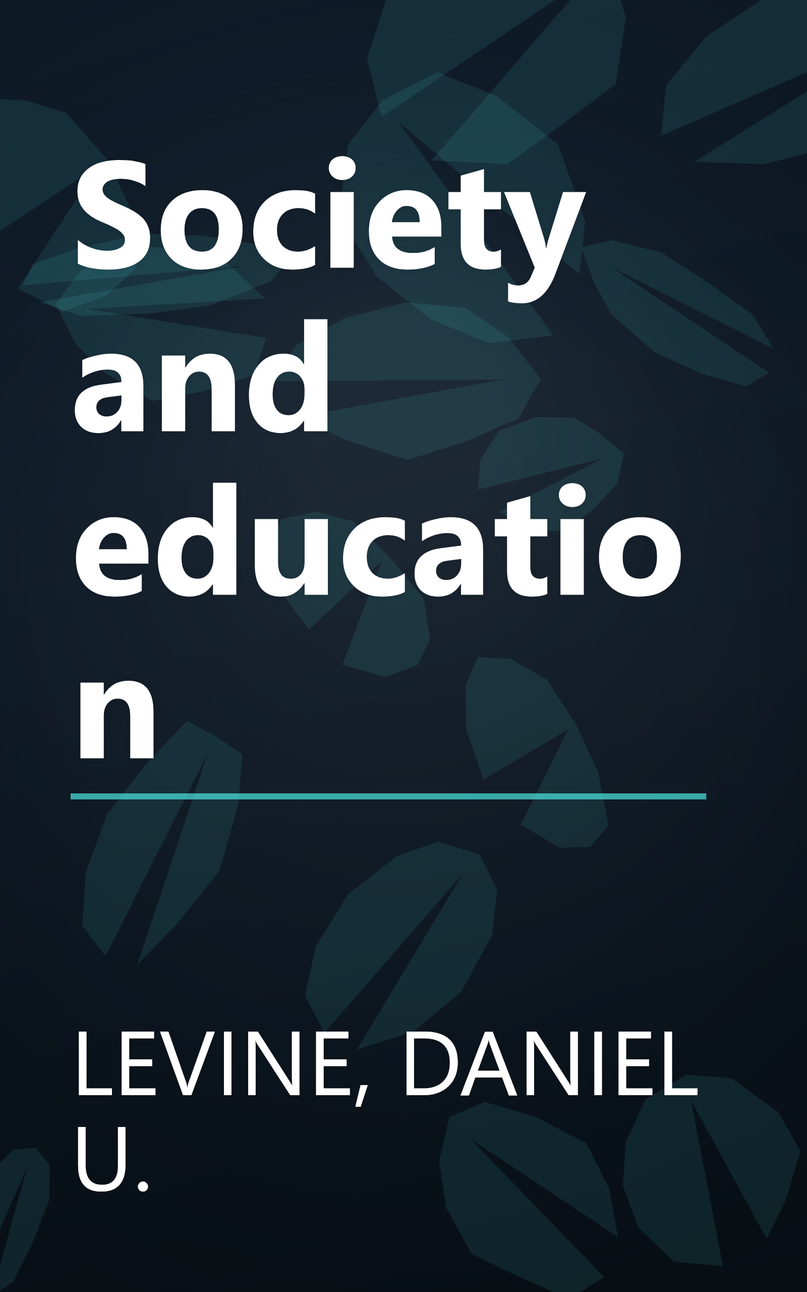 Society and education book cover