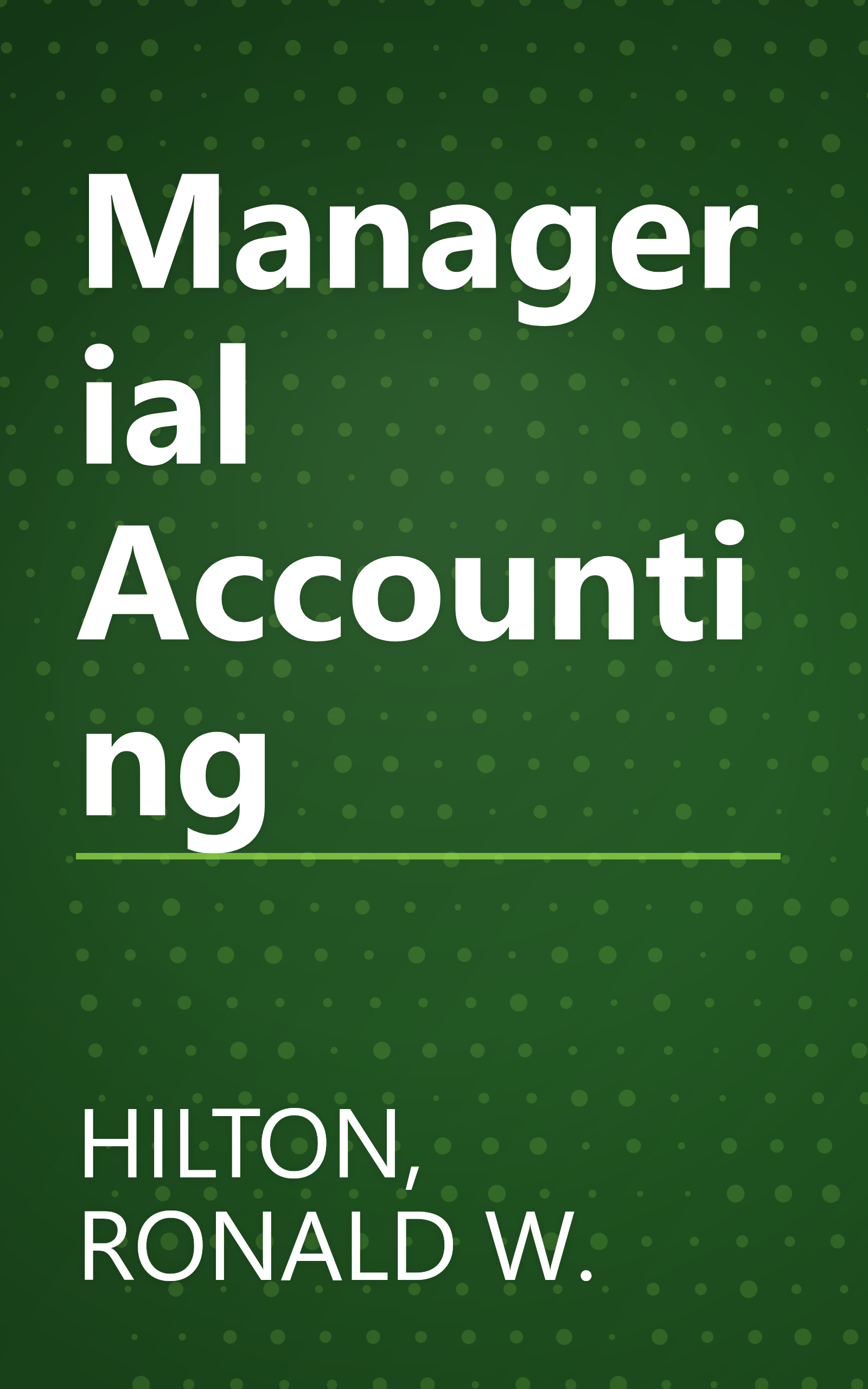 Managerial Accounting book cover