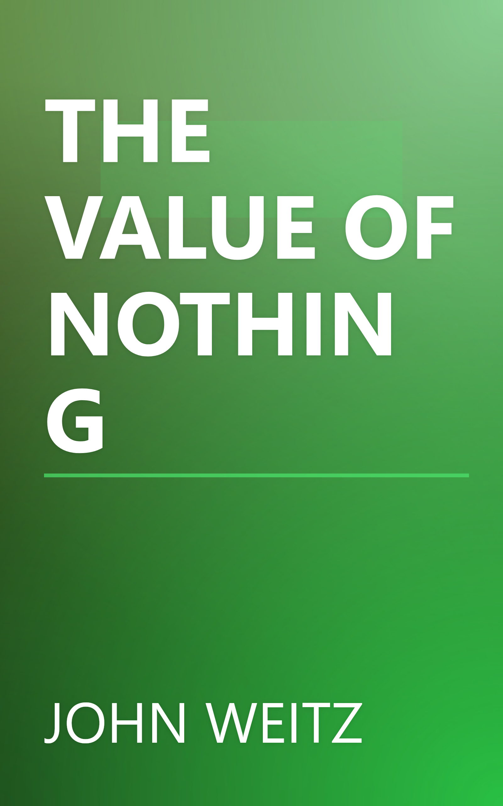 THE VALUE OF NOTHING book cover