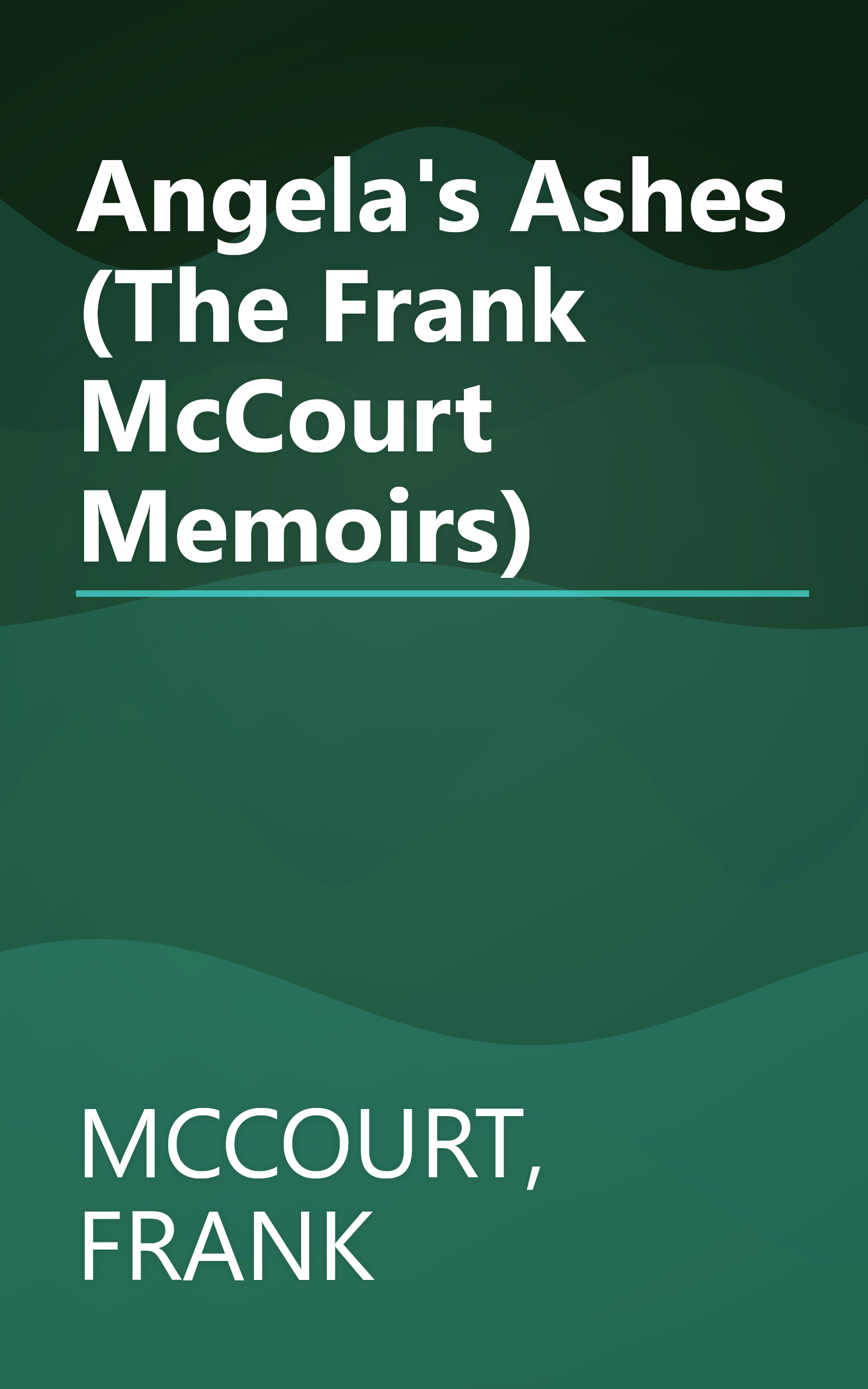 Angela's Ashes (The Frank McCourt Memoirs) book cover