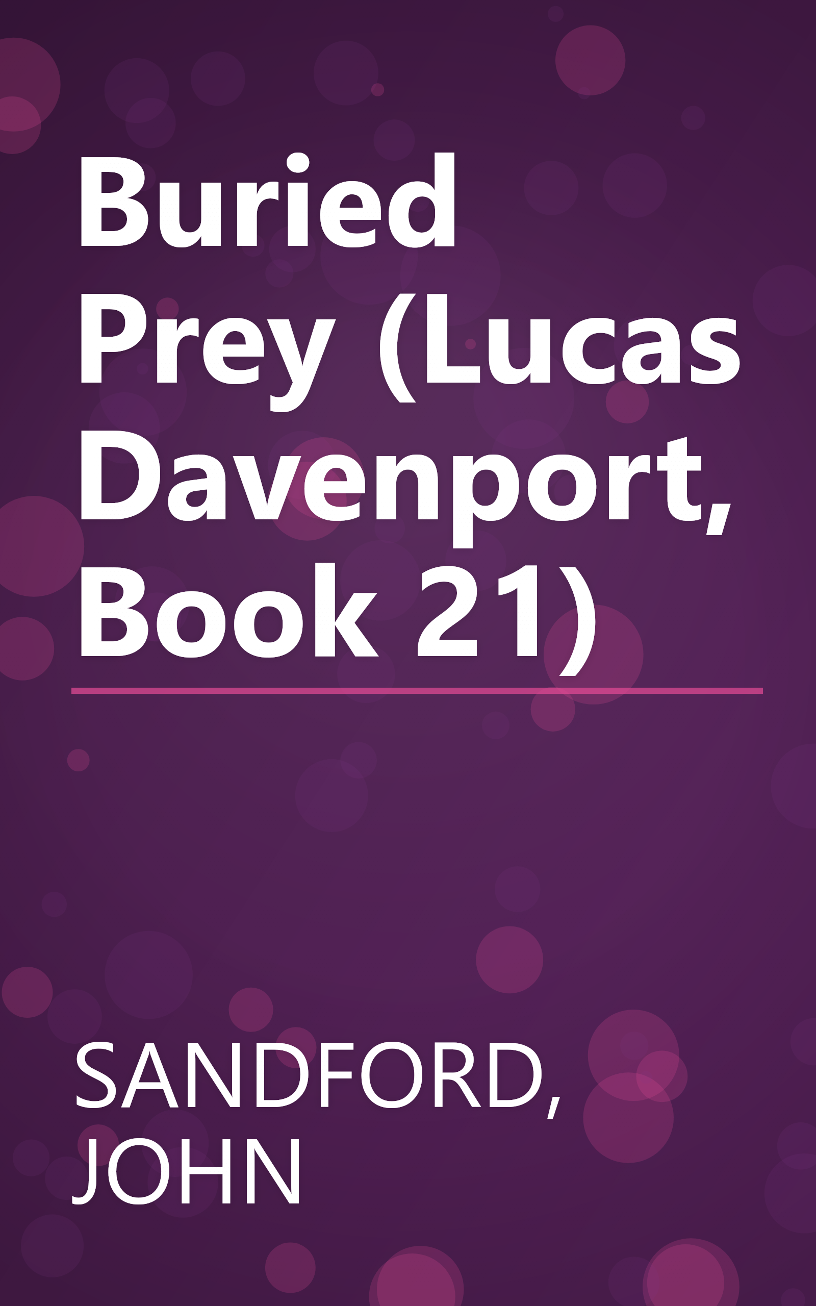 Buried Prey (Lucas Davenport, Book 21) book cover