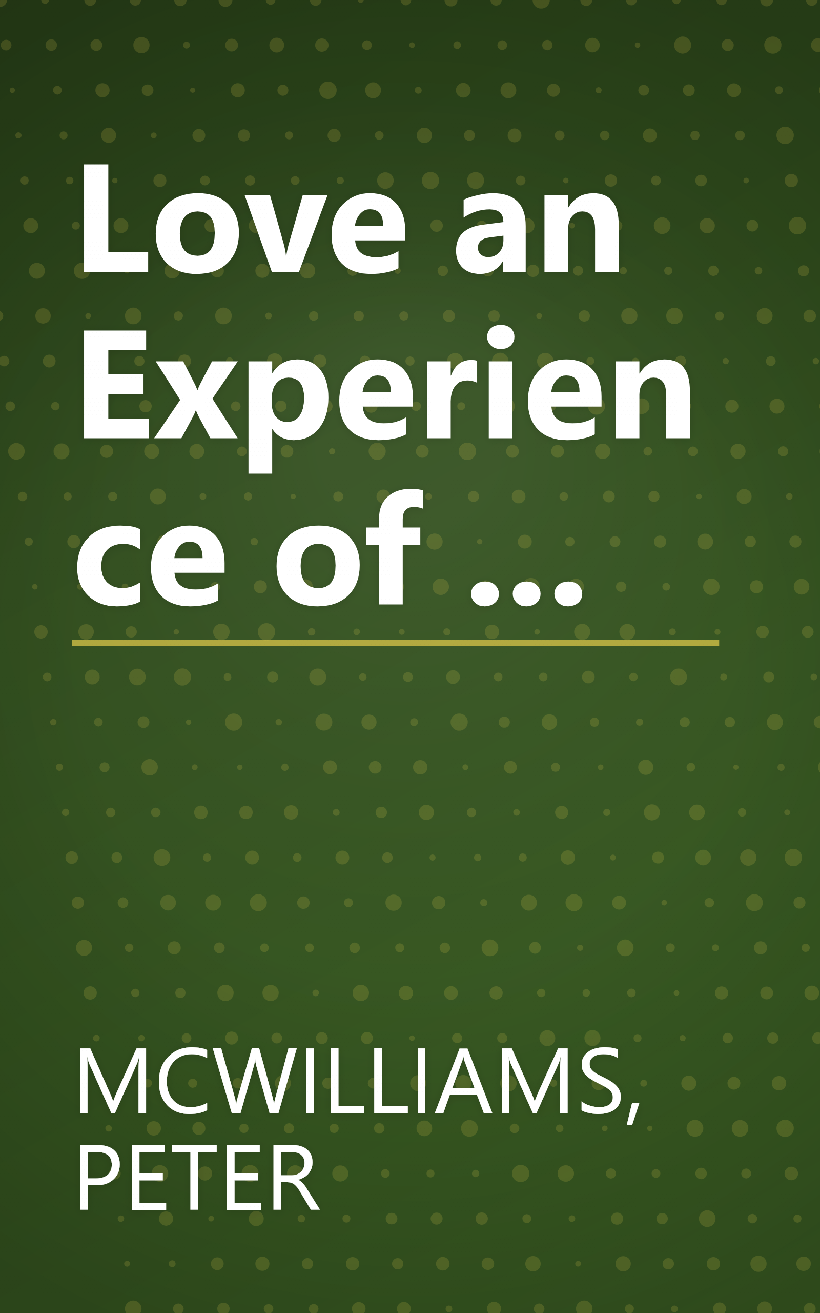 Love an Experience of ... book cover