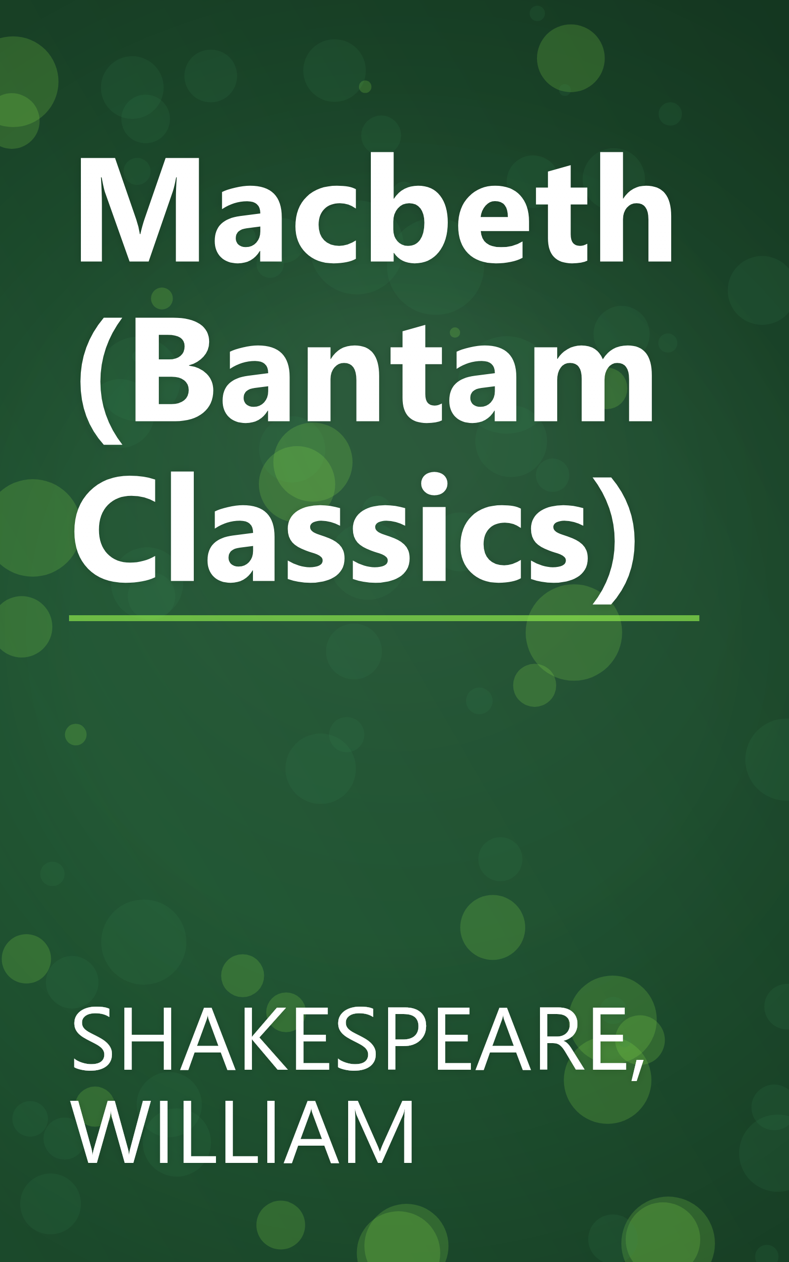 Macbeth (Bantam Classics) book cover