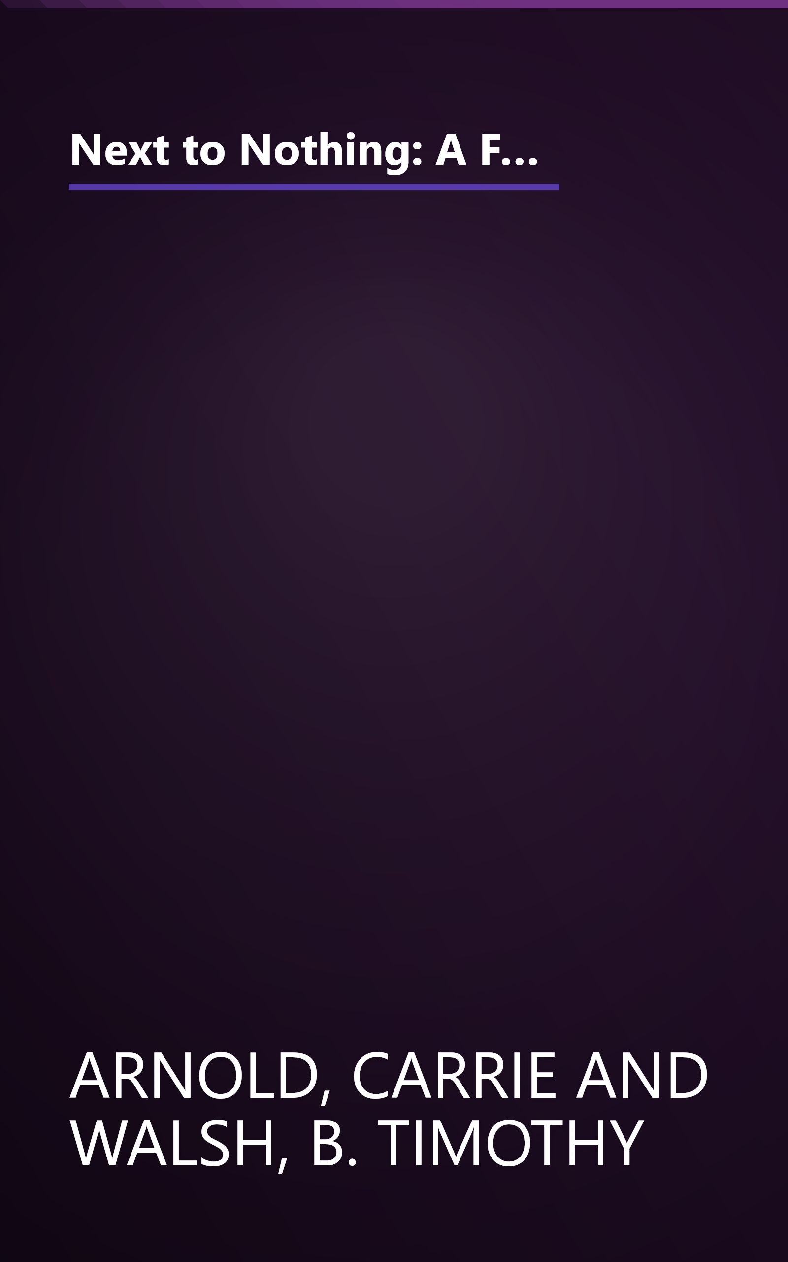 Next to Nothing: A Firsthand Account of One Teenager's Experience with an Eating Disorder (Adolescent Mental Health Initiative) book cover