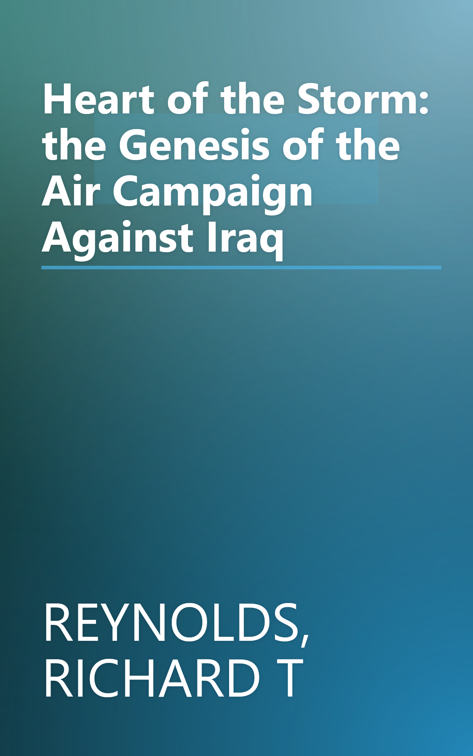 Heart of the Storm: the Genesis of the Air Campaign Against Iraq book cover