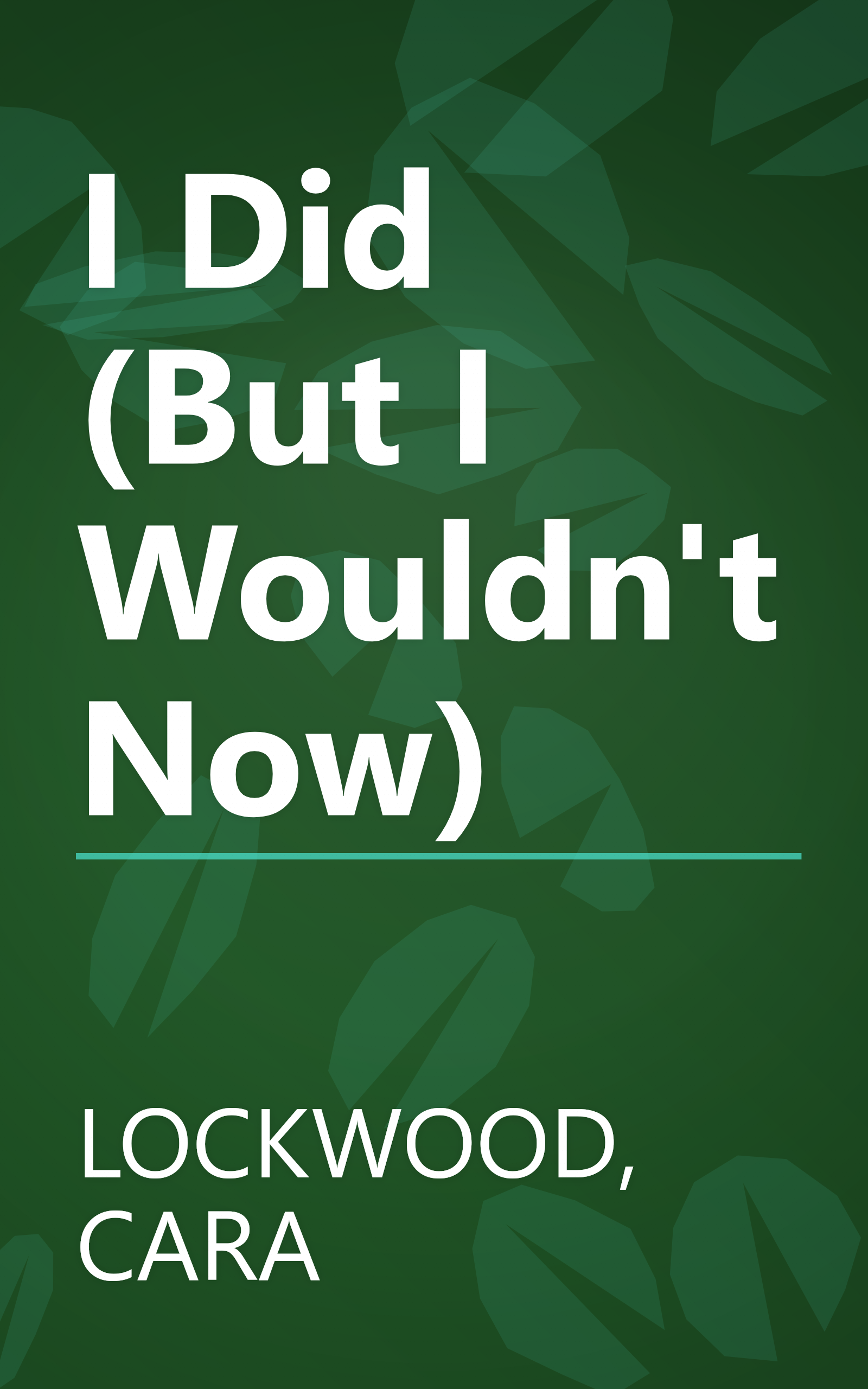 I Did (But I Wouldn't Now) book cover