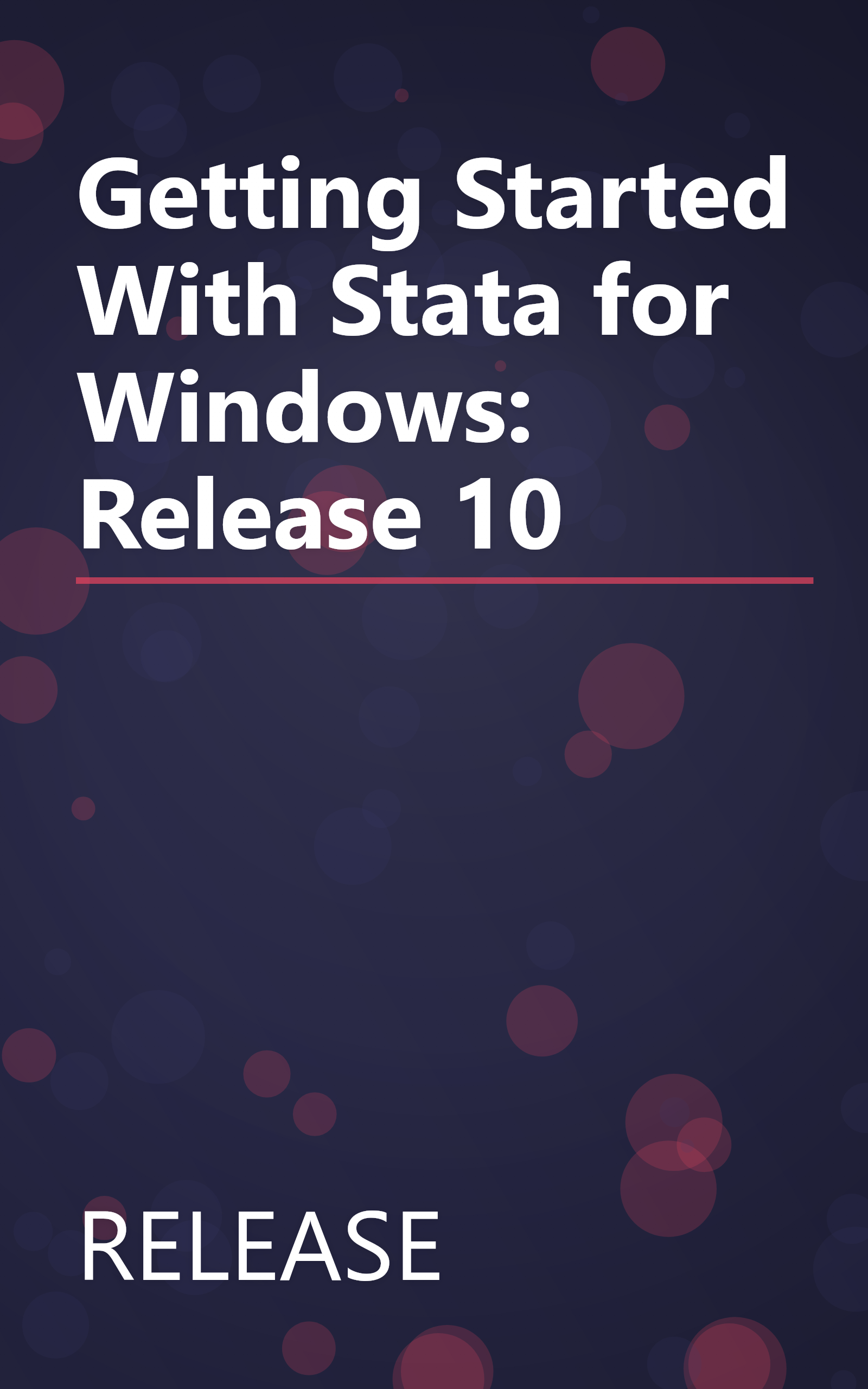 Getting Started With Stata for Windows: Release 10 book cover
