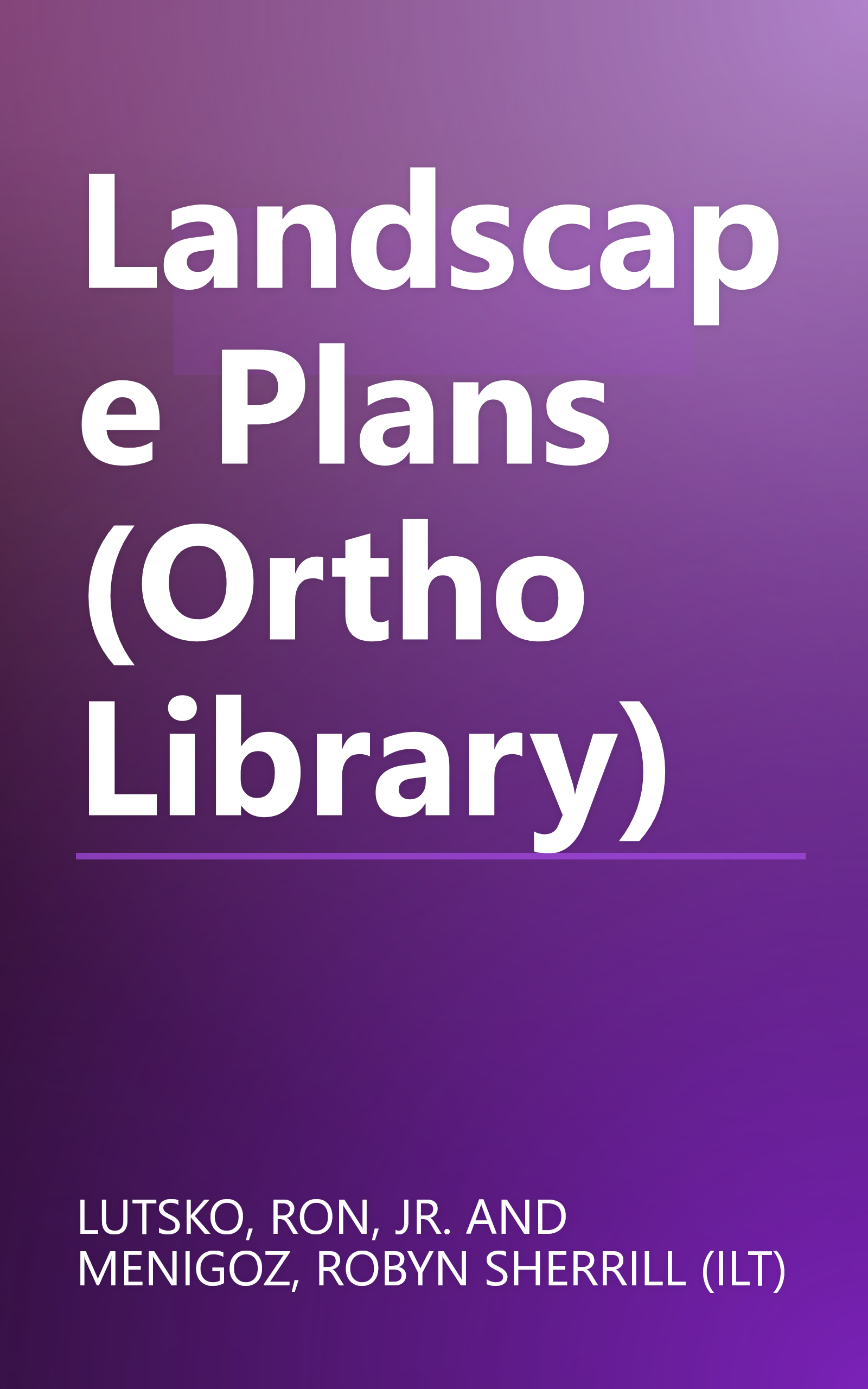 Landscape Plans (Ortho Library) book cover