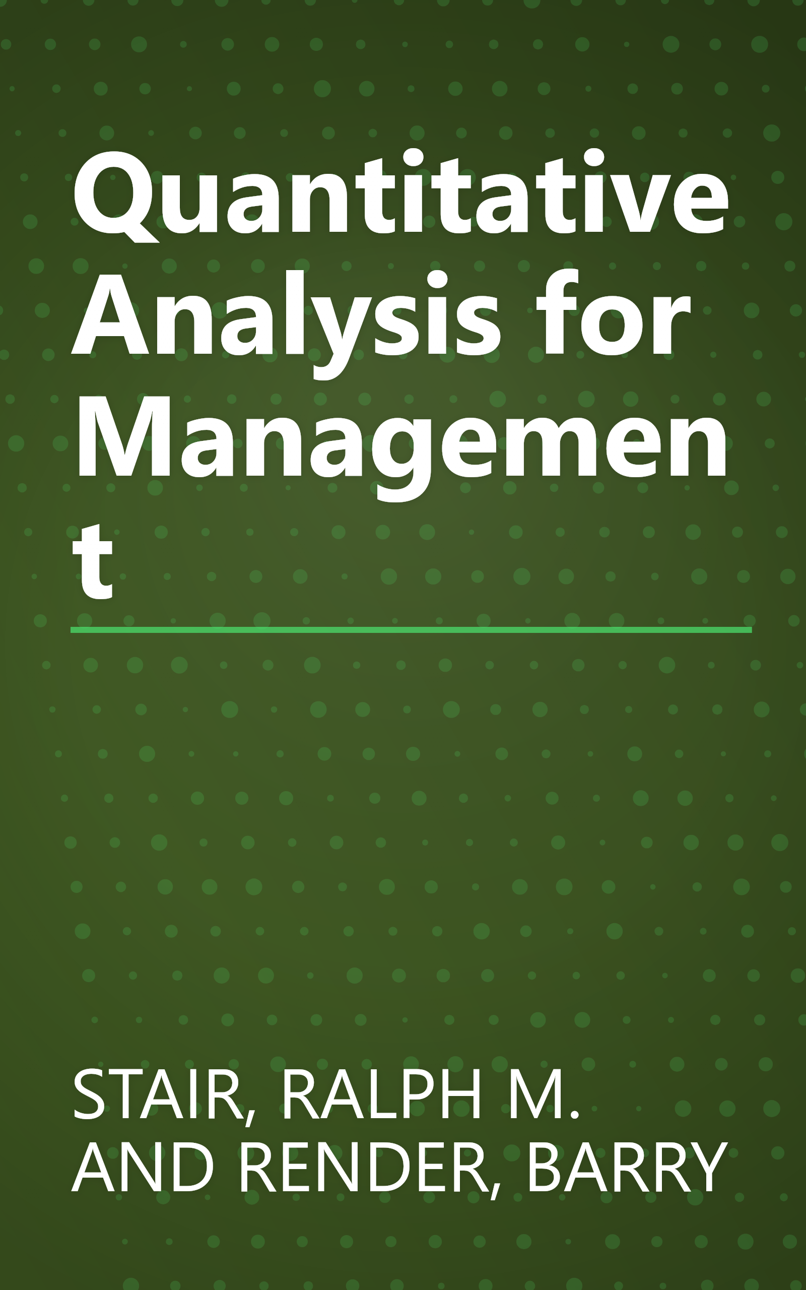 Quantitative Analysis for Management book cover