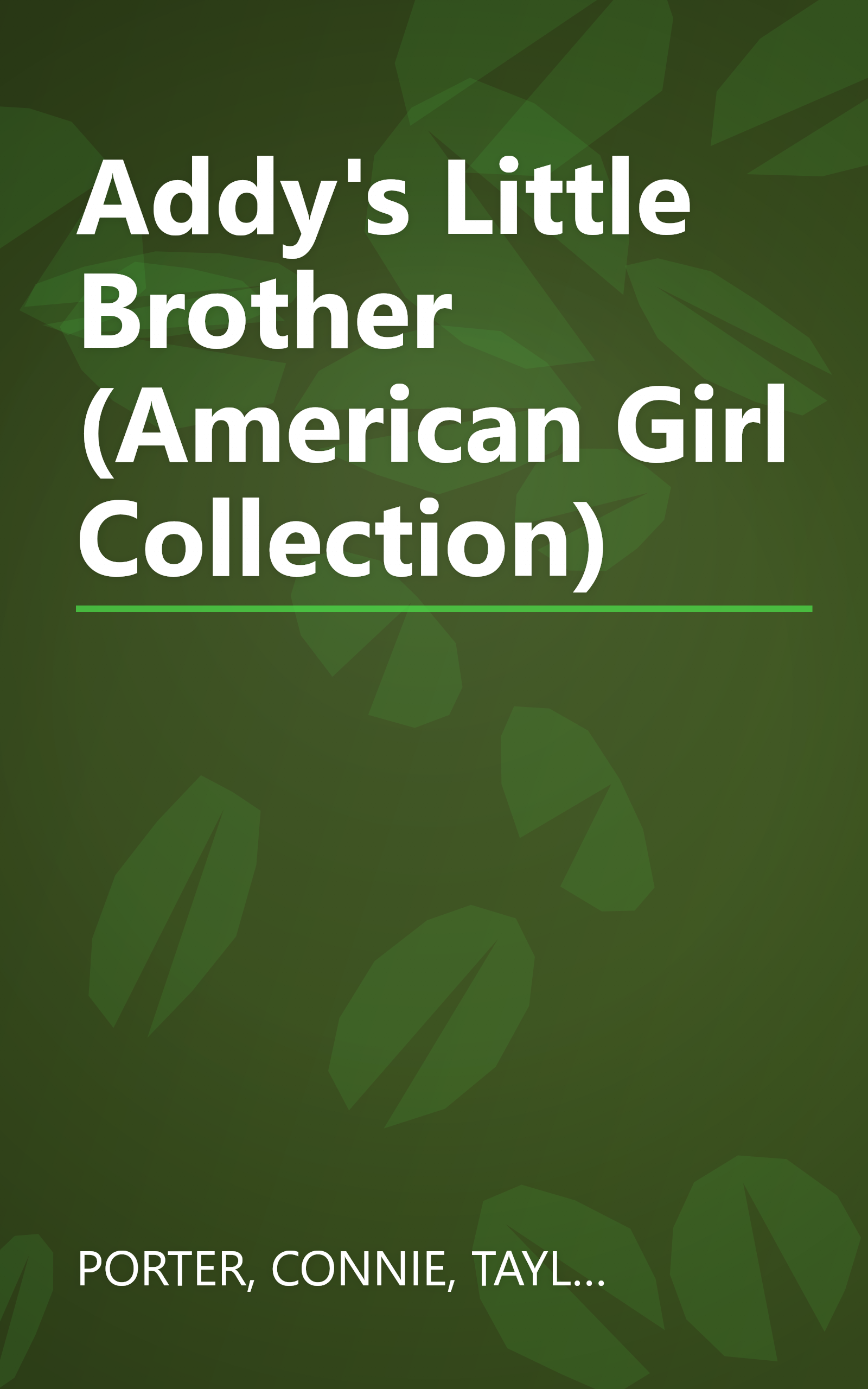 Addy's Little Brother (American Girl Collection) book cover