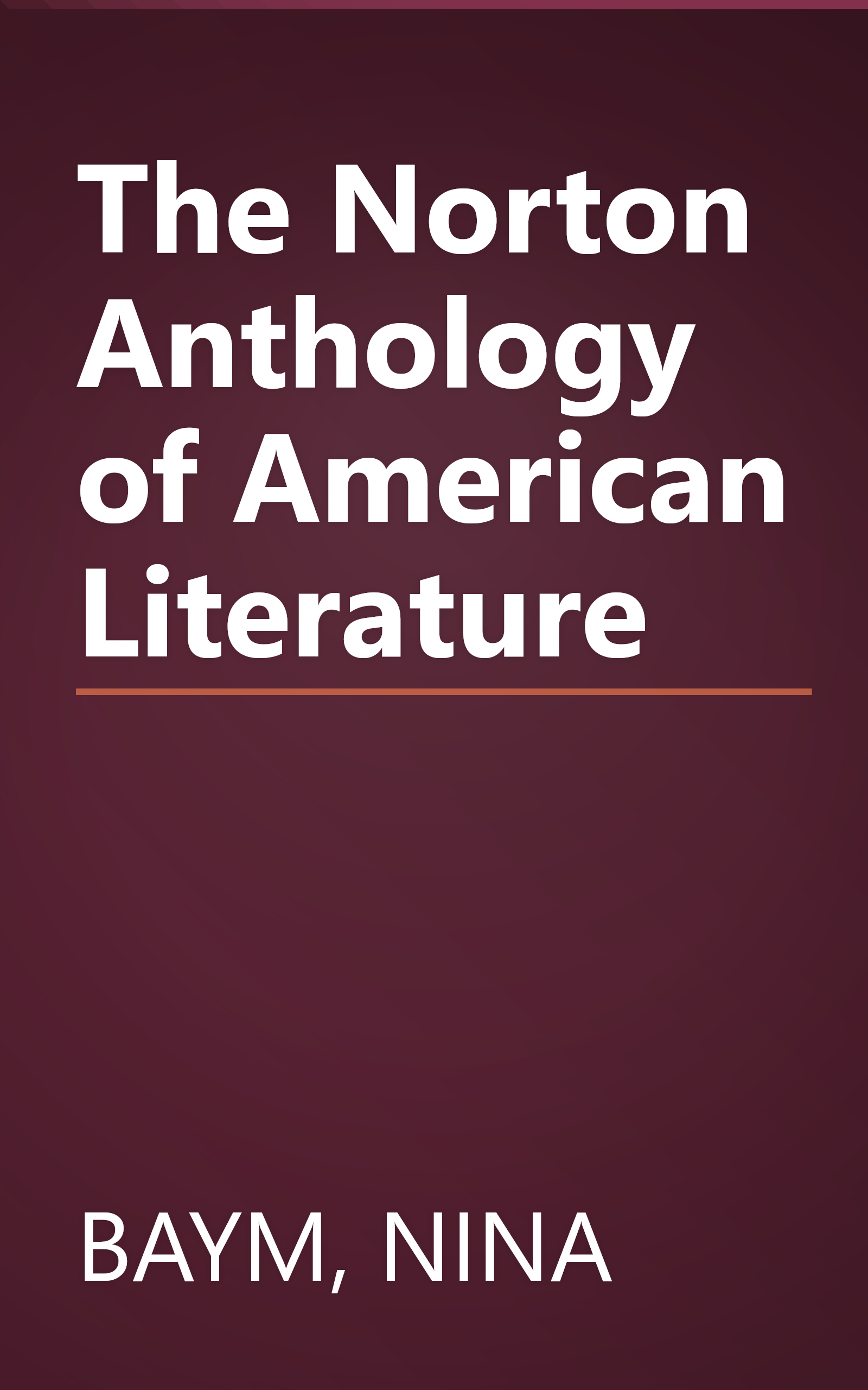 The Norton Anthology of American Literature book cover