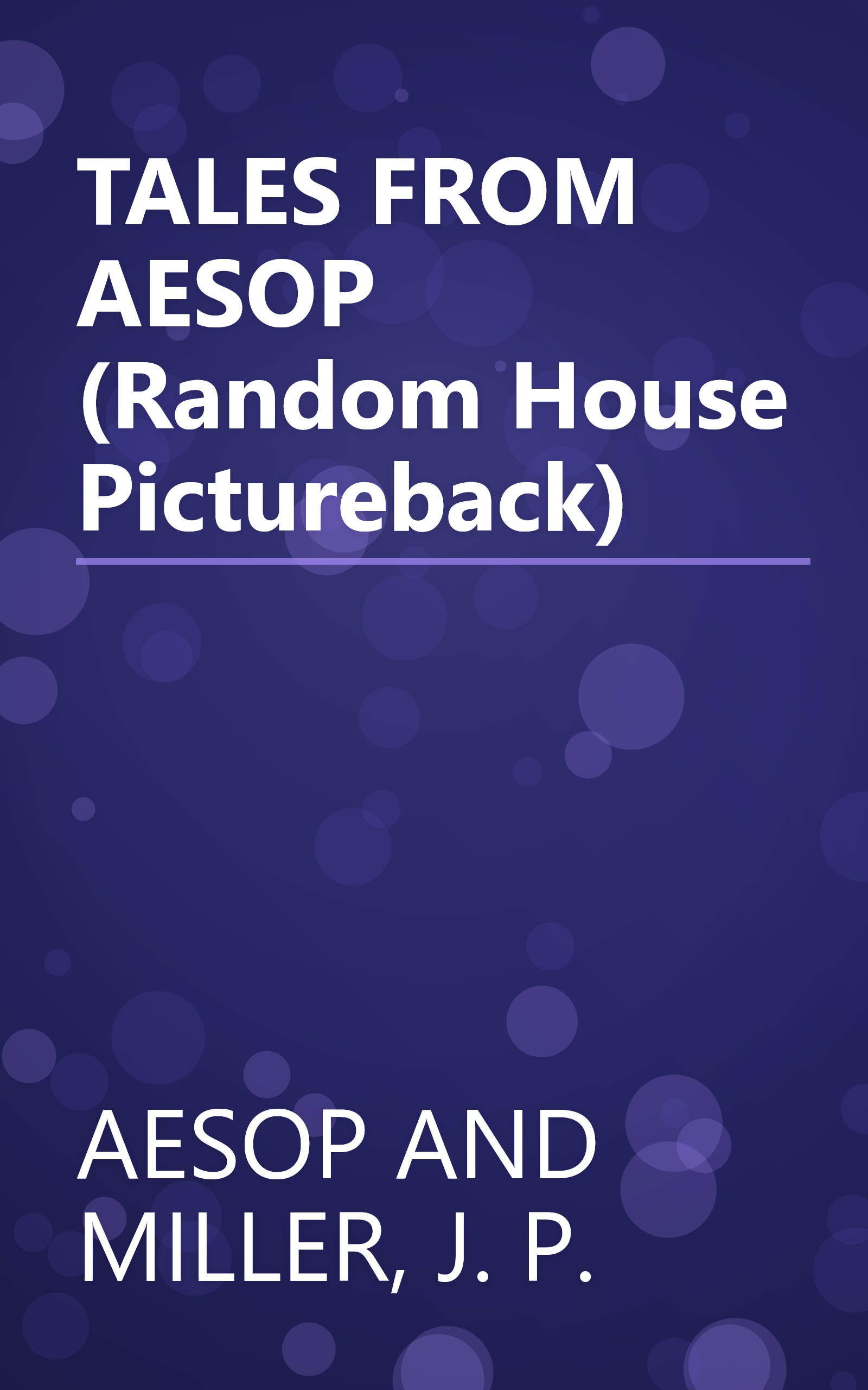 TALES FROM AESOP (Random House Pictureback) book cover