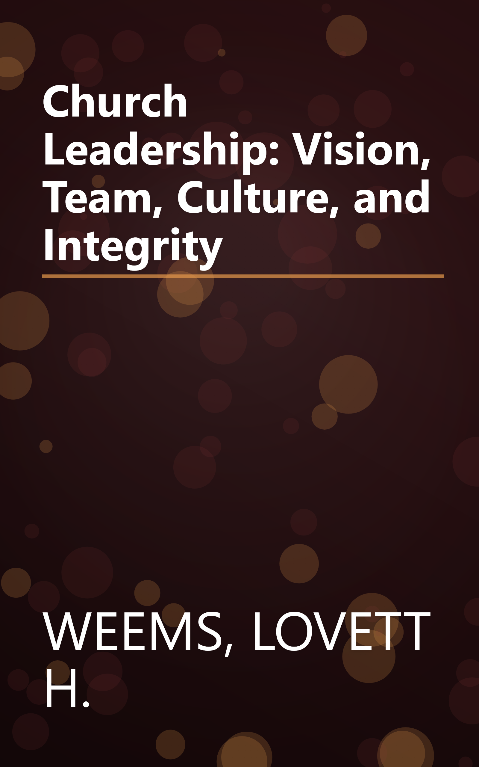 Church Leadership: Vision, Team, Culture, and Integrity book cover