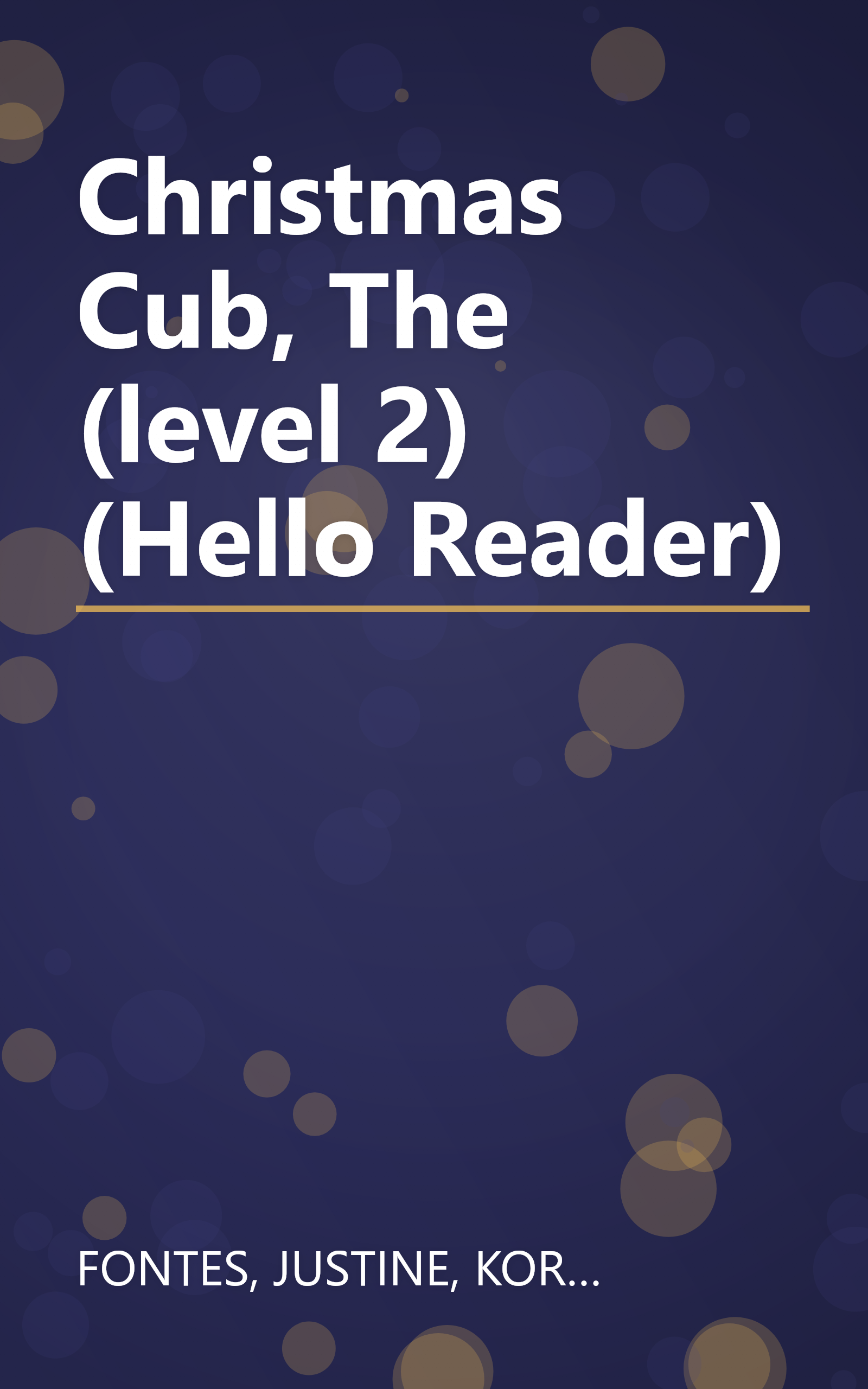 Christmas Cub, The (level 2) (Hello Reader) book cover