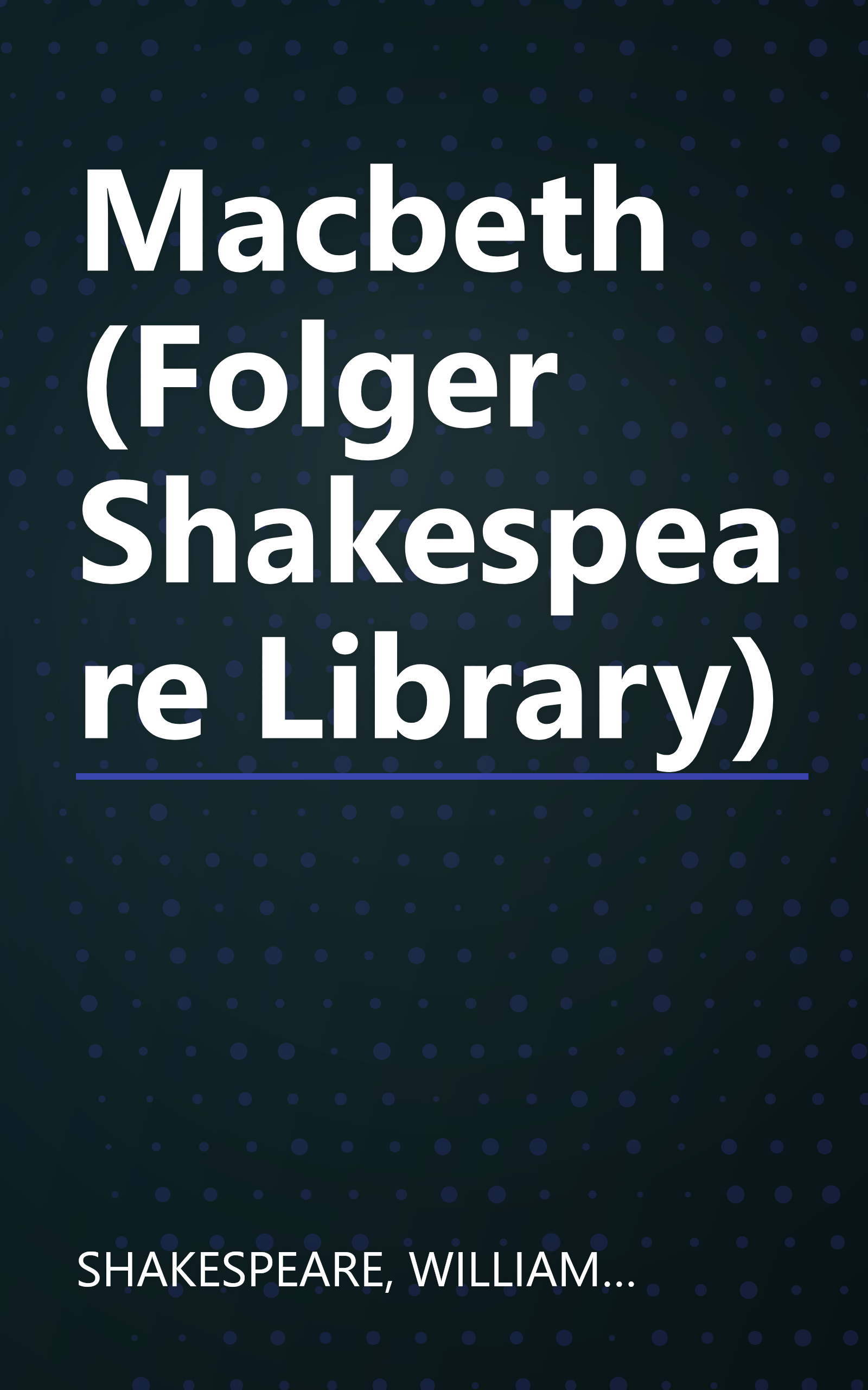 Macbeth (Folger Shakespeare Library) book cover
