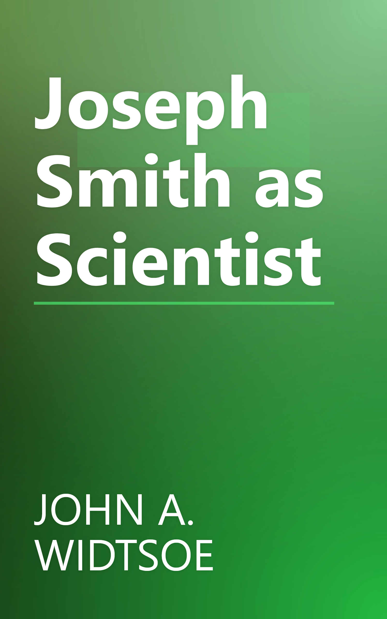 Joseph Smith as Scientist book cover