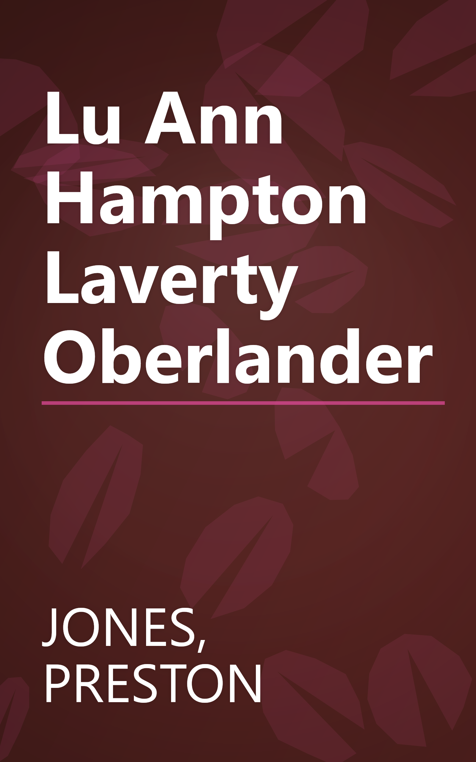 Lu Ann Hampton Laverty Oberlander book cover