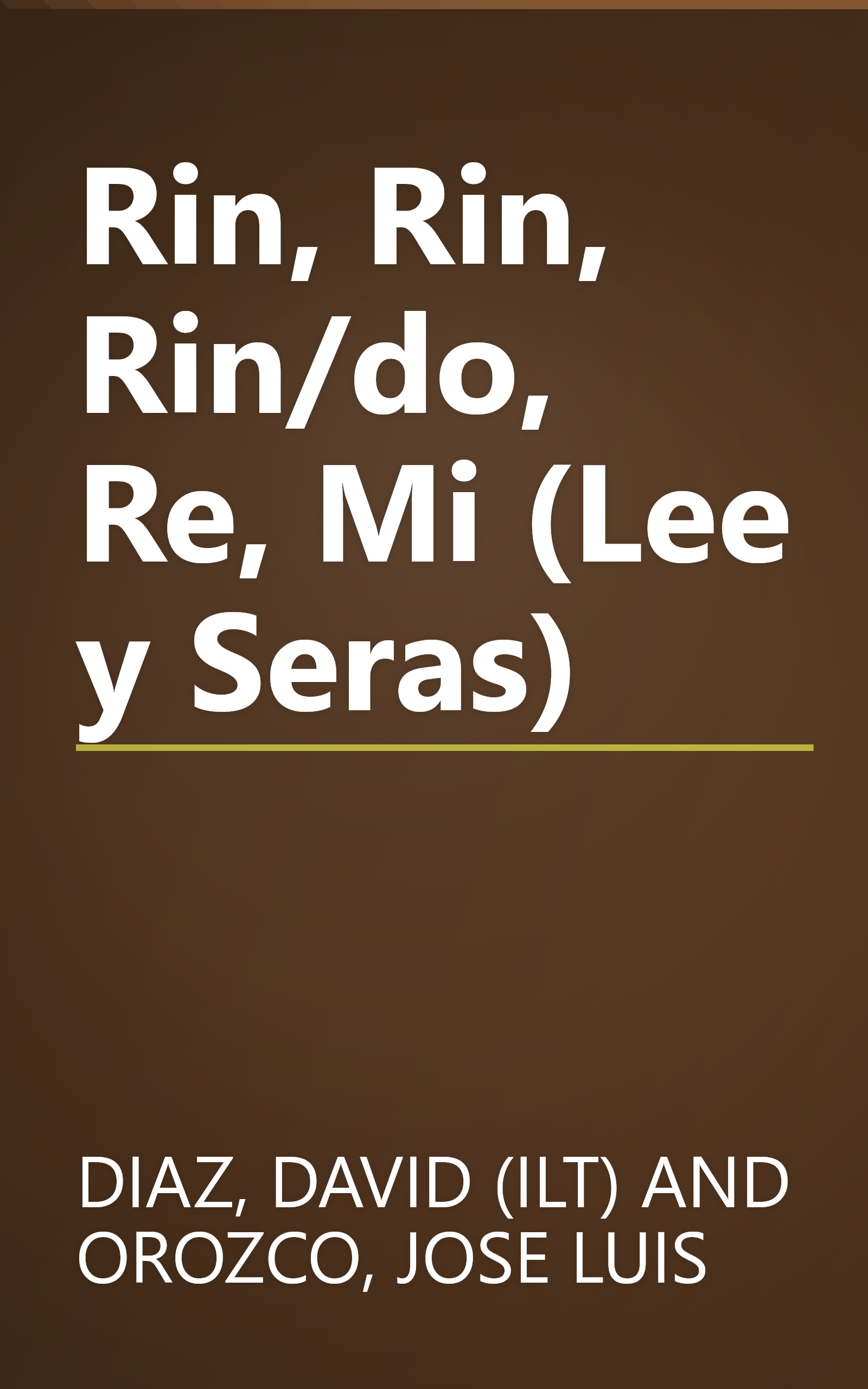 Rin, Rin, Rin/do, Re, Mi (Lee y Seras) book cover