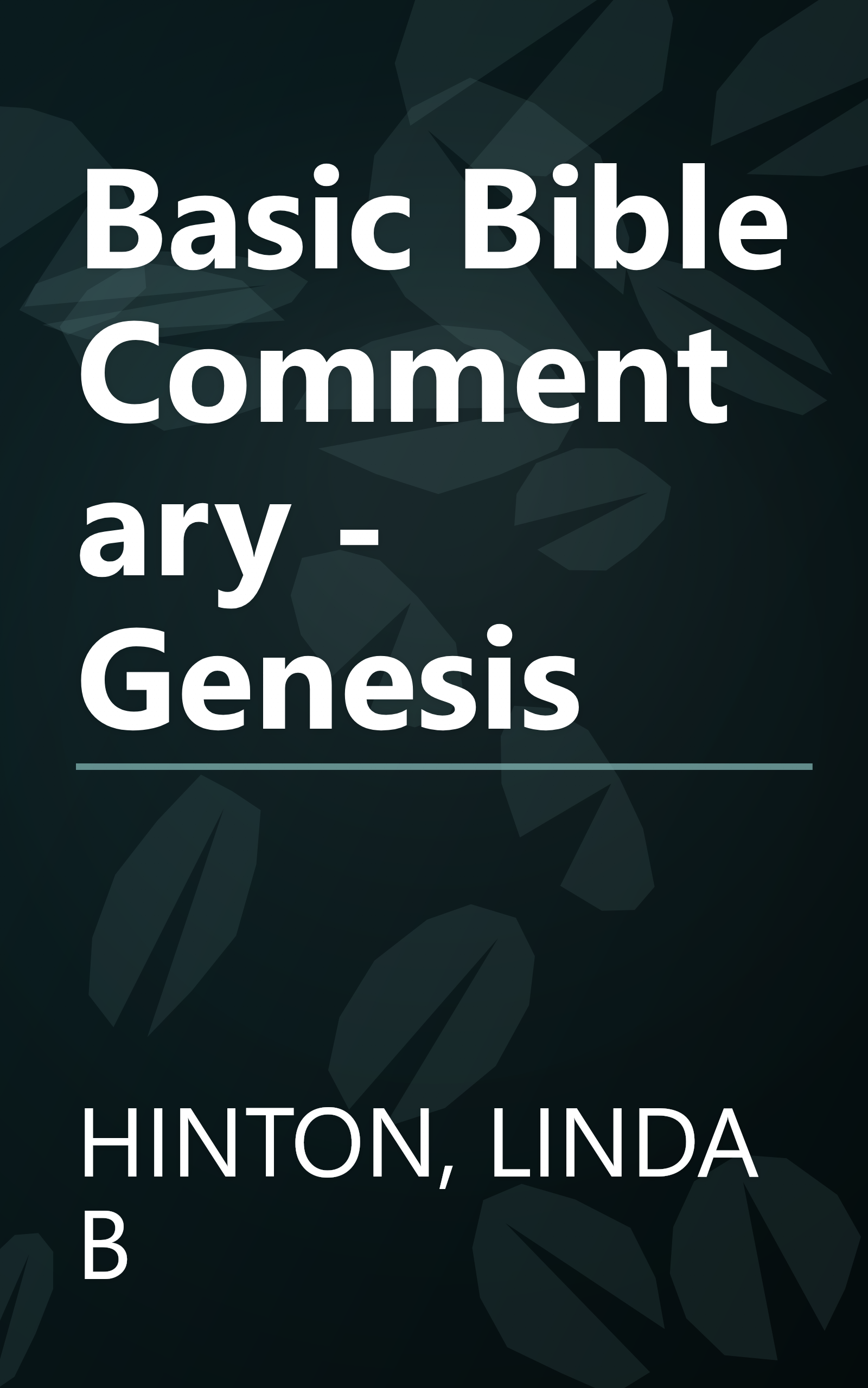 Basic Bible Commentary - Genesis book cover