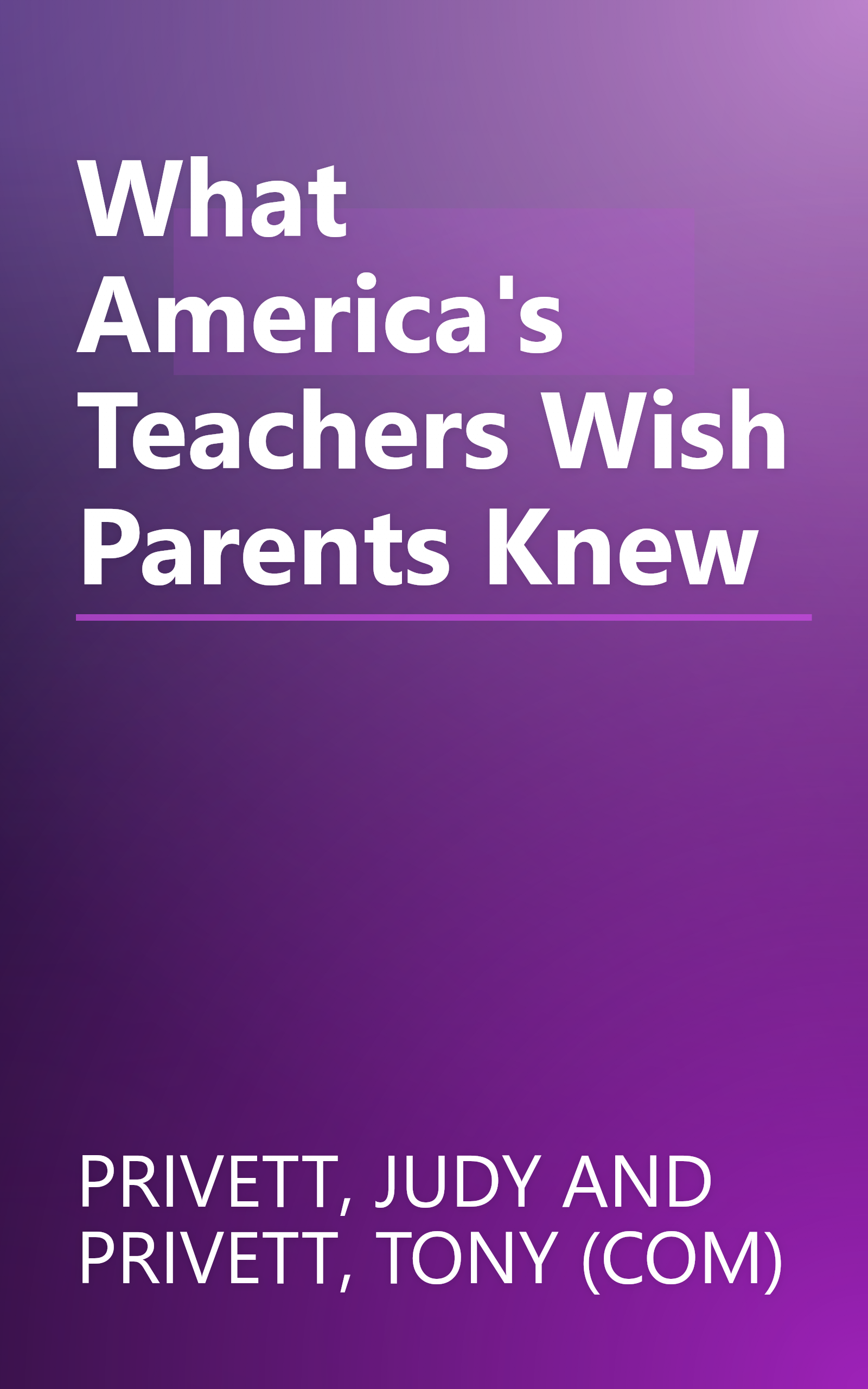 What America's Teachers Wish Parents Knew book cover