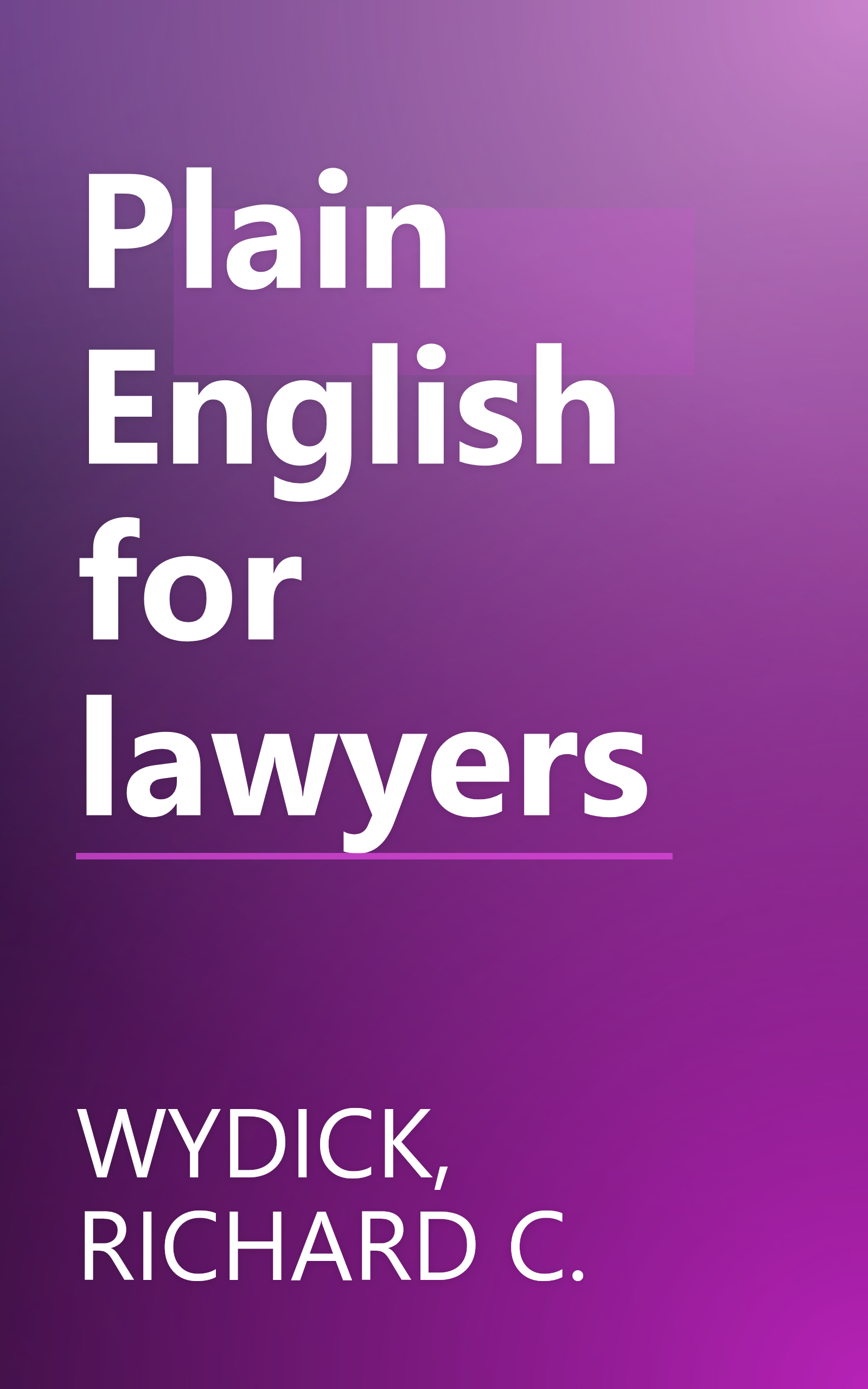 Plain English for lawyers book cover
