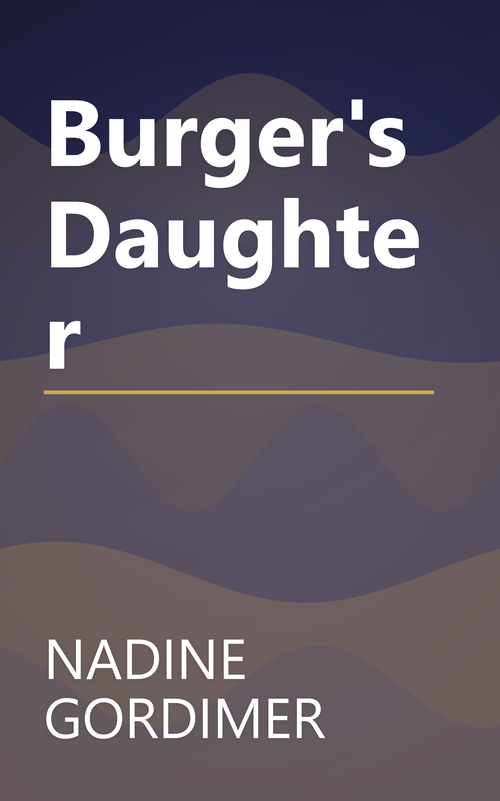 Burger's Daughter book cover