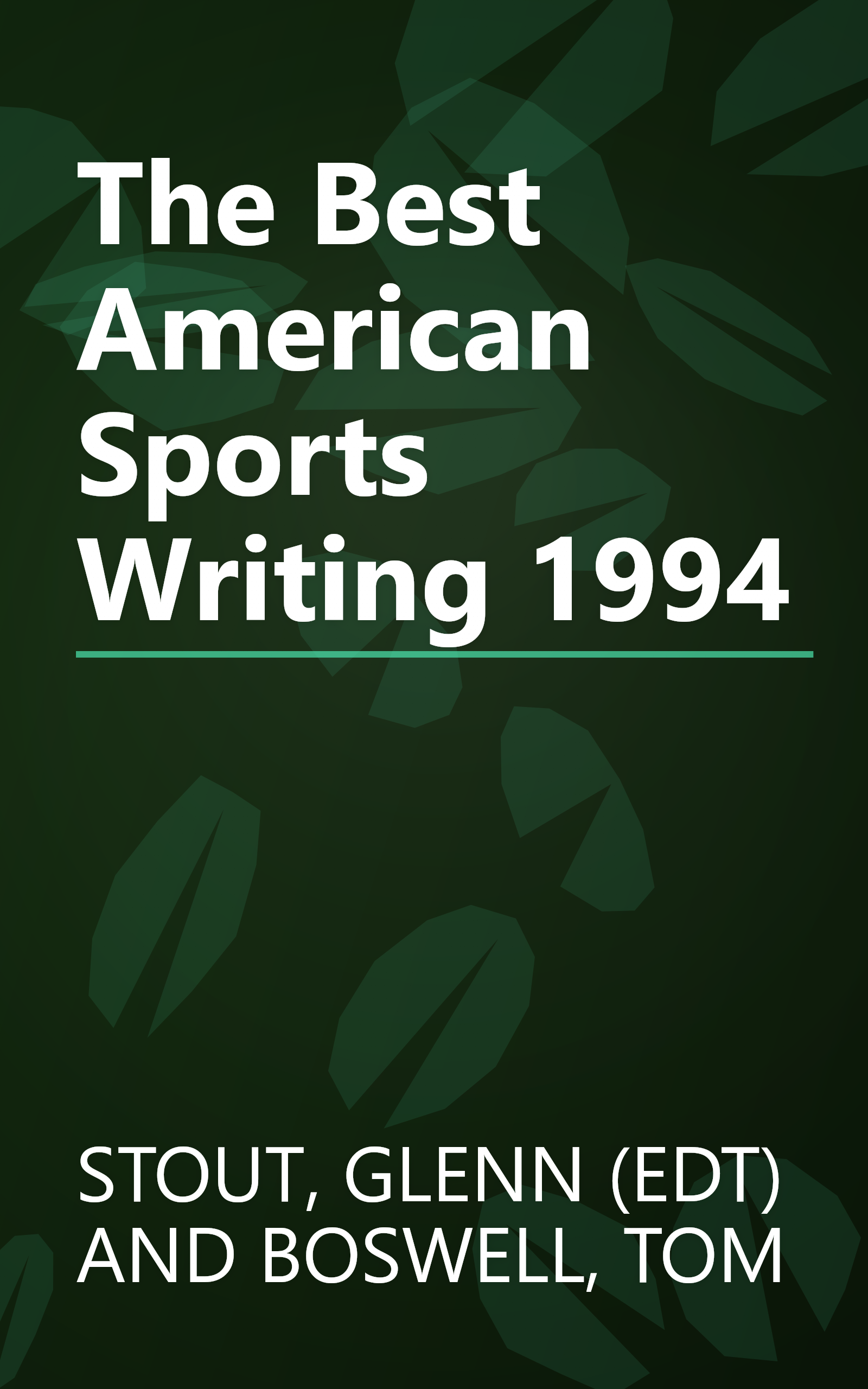 The Best American Sports Writing 1994 book cover