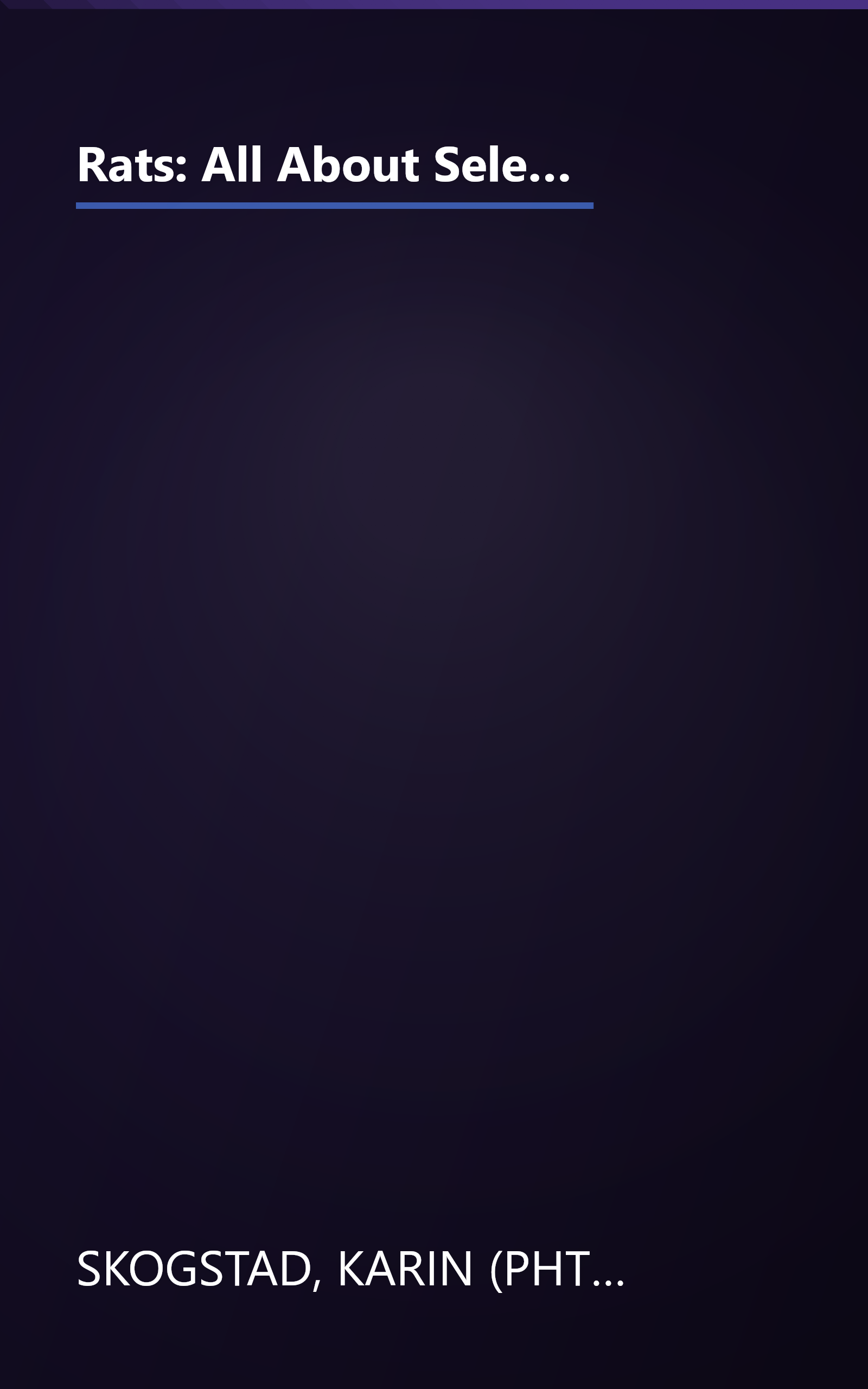 Rats: All About Selection, Husbandry, Nutrition, Breeding and Diseases, With a Special Chapter on Understanding Rats (Complete Pet Owner's Manual) book cover