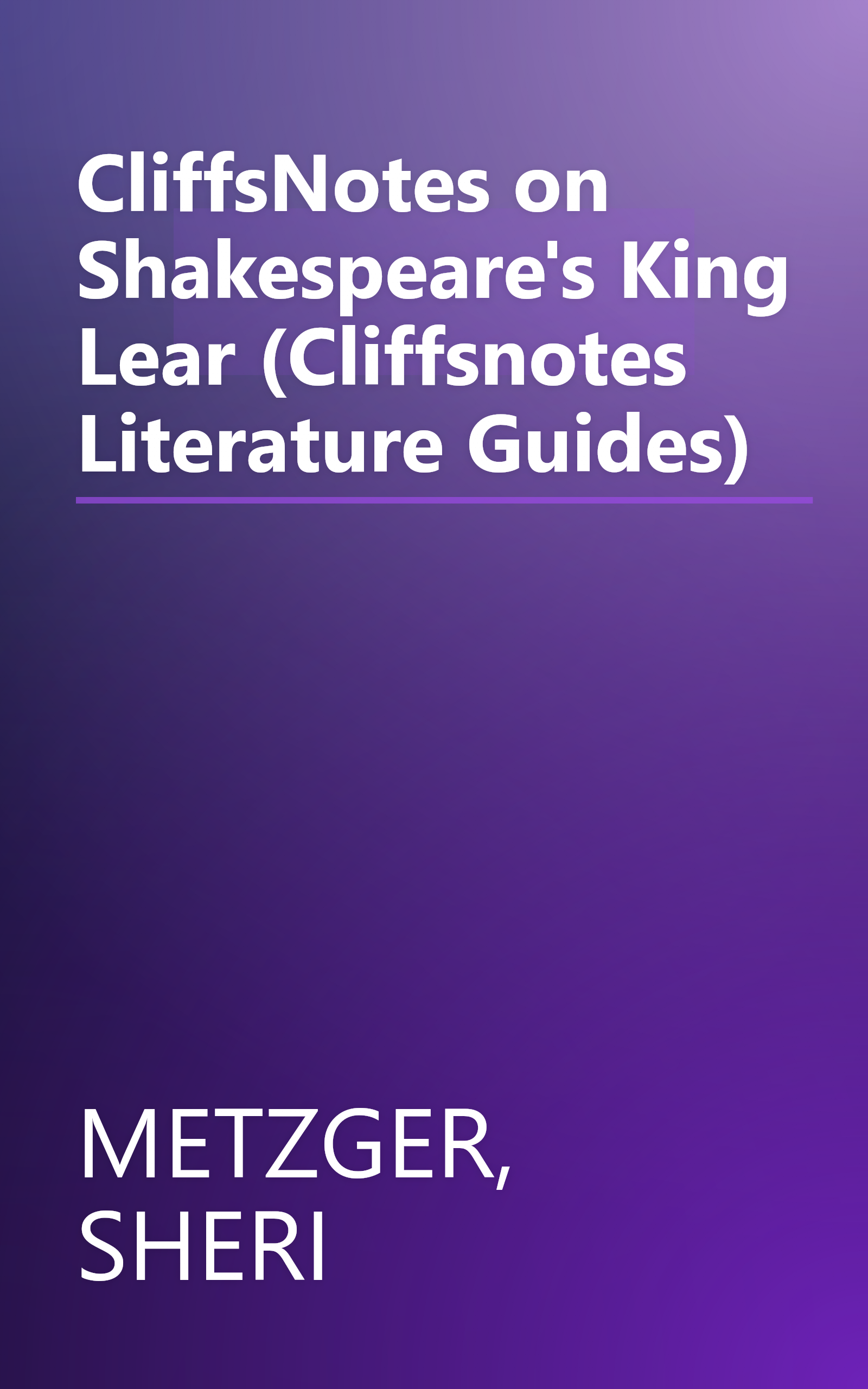 CliffsNotes on Shakespeare's King Lear (Cliffsnotes Literature Guides) book cover